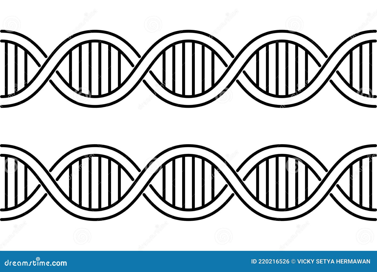 3D Illustration Helix DNA Molecule With Modified Genes. Correcting ...