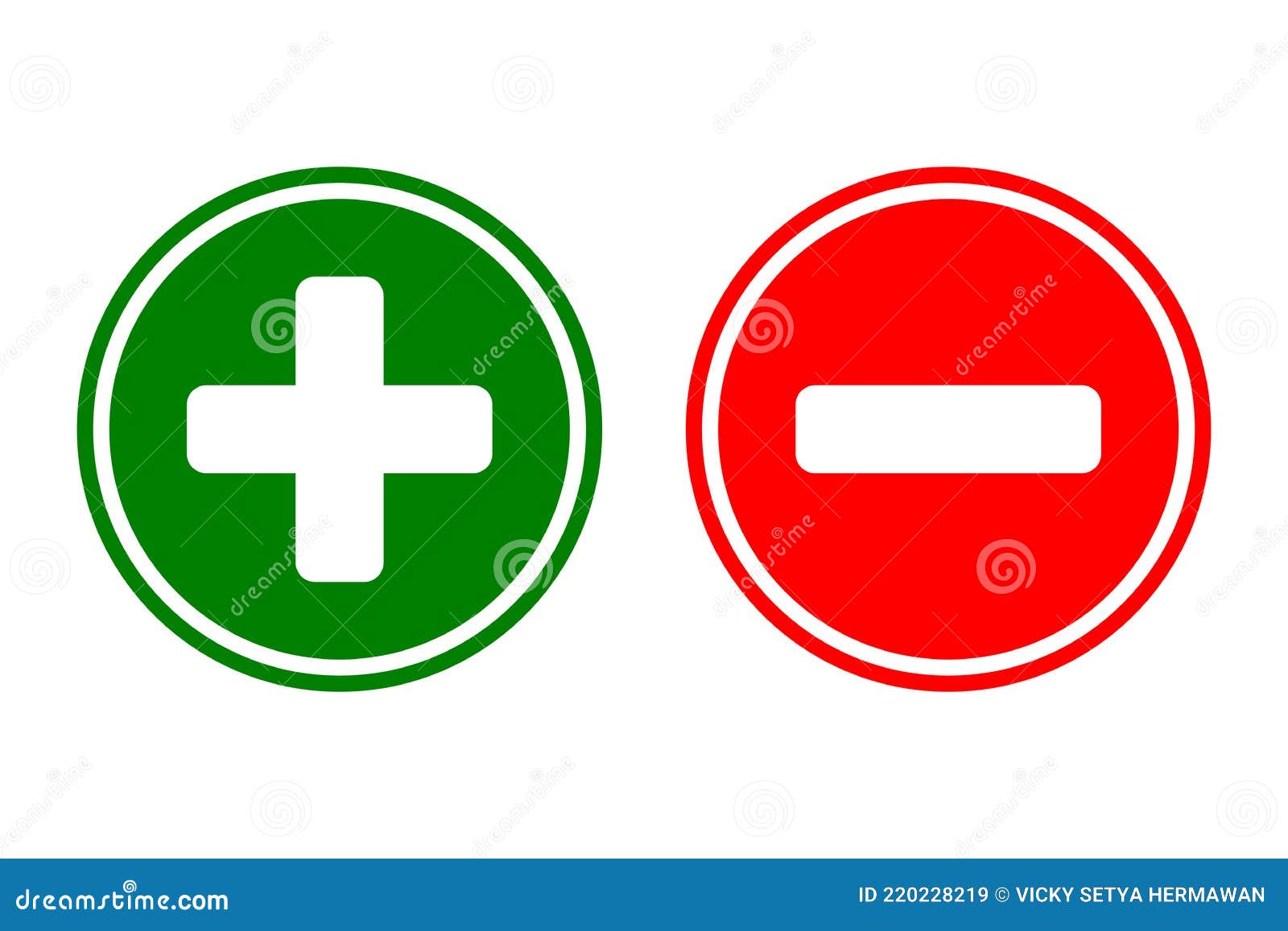 Plus and Minus Sign Icon. Green Plus and Red Minus Symbol. Stock Vector ...