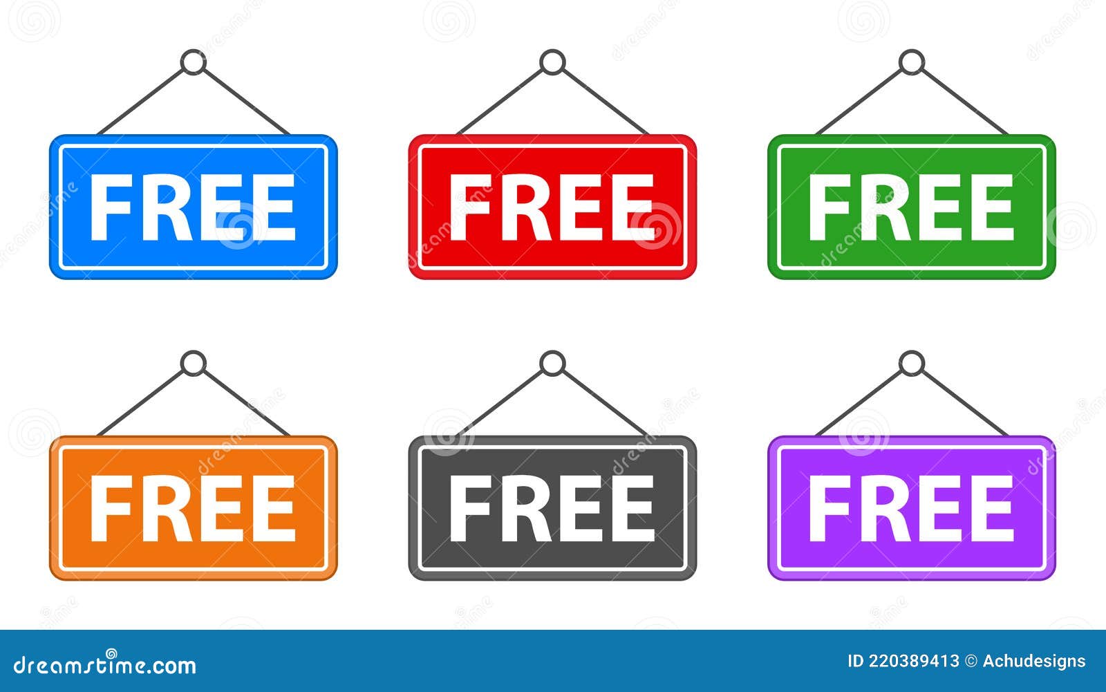 Free hanging signboard stock vector. Illustration of blue - 220389413