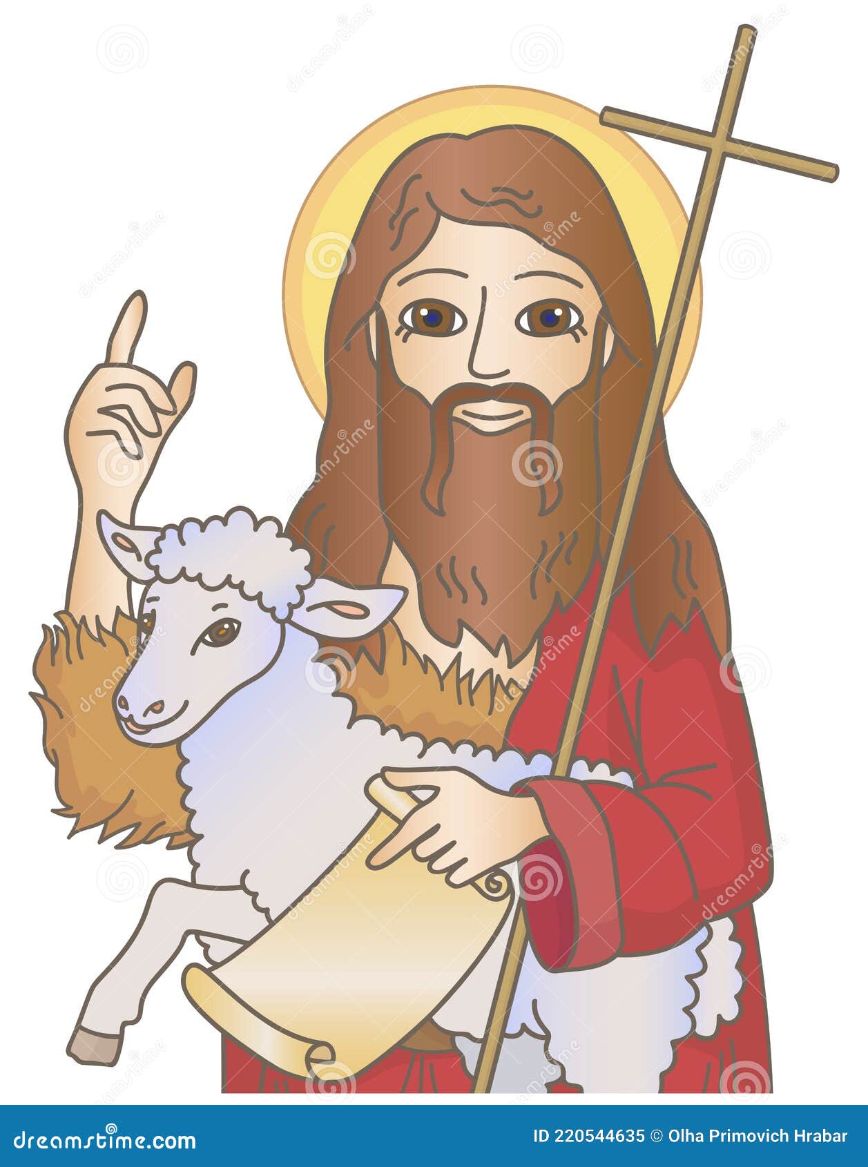 John the Baptist with a Lamb Vector Illustration Stock Vector ...