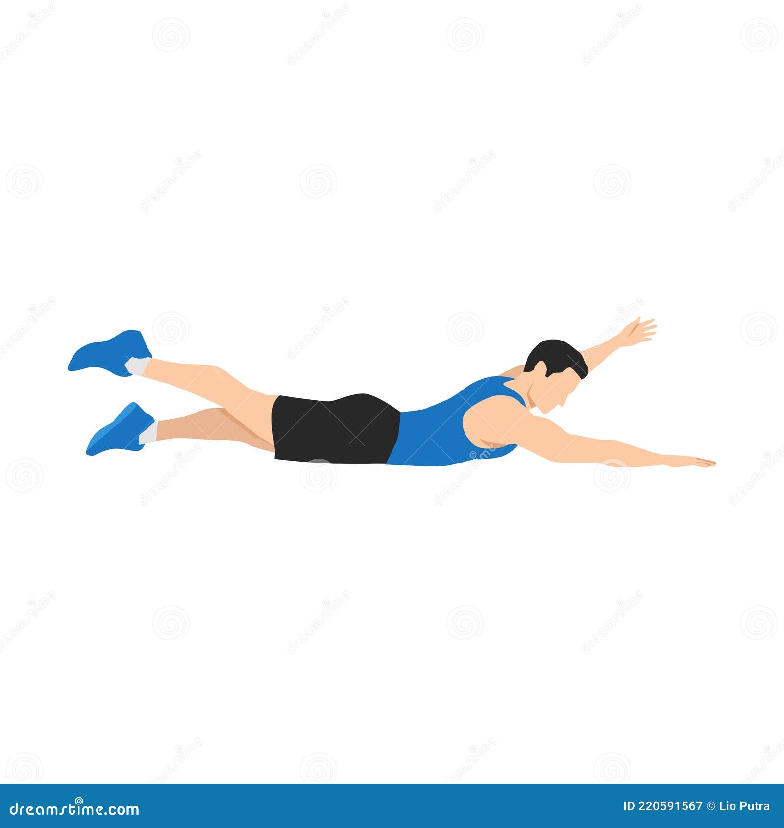 Man Doing Contralateral Limb Raises Exercise. Stock Vector ...