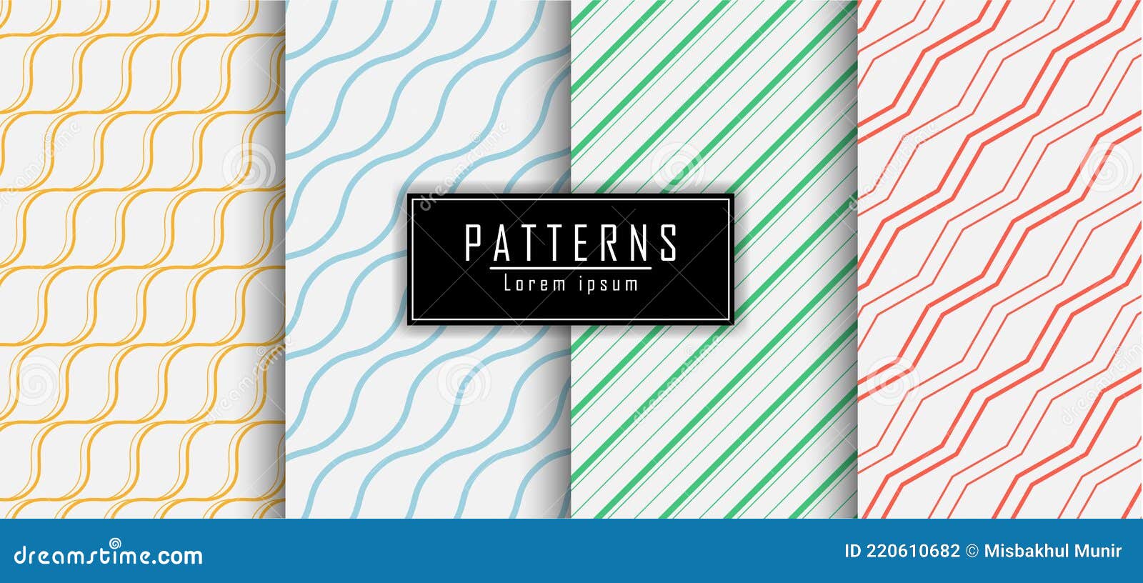Line Stripes Pattern Seamless Background Collection with Different ...
