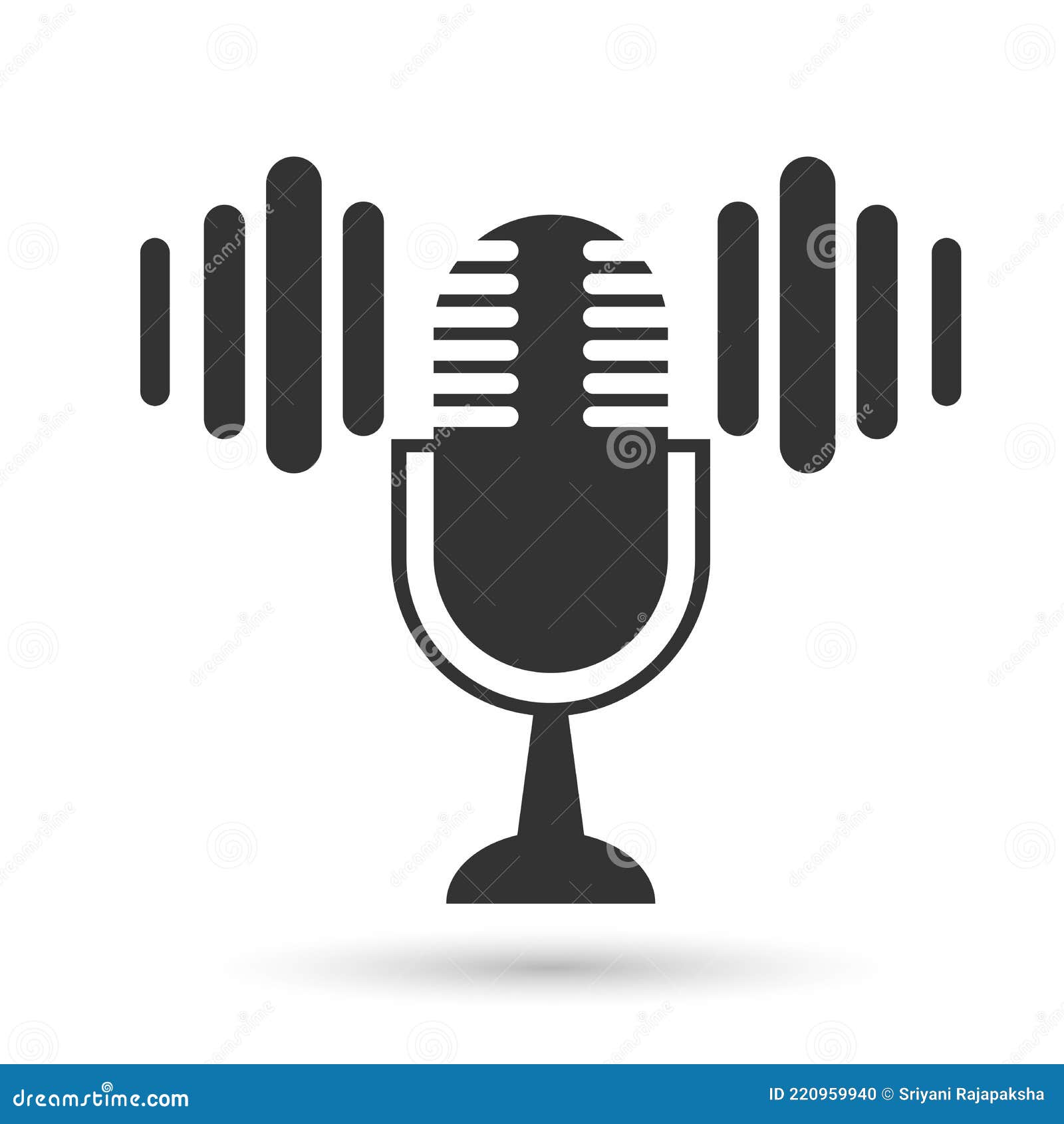 Abstract Microphone Podcast Digital Radio Audio Table Broadcast Record ...