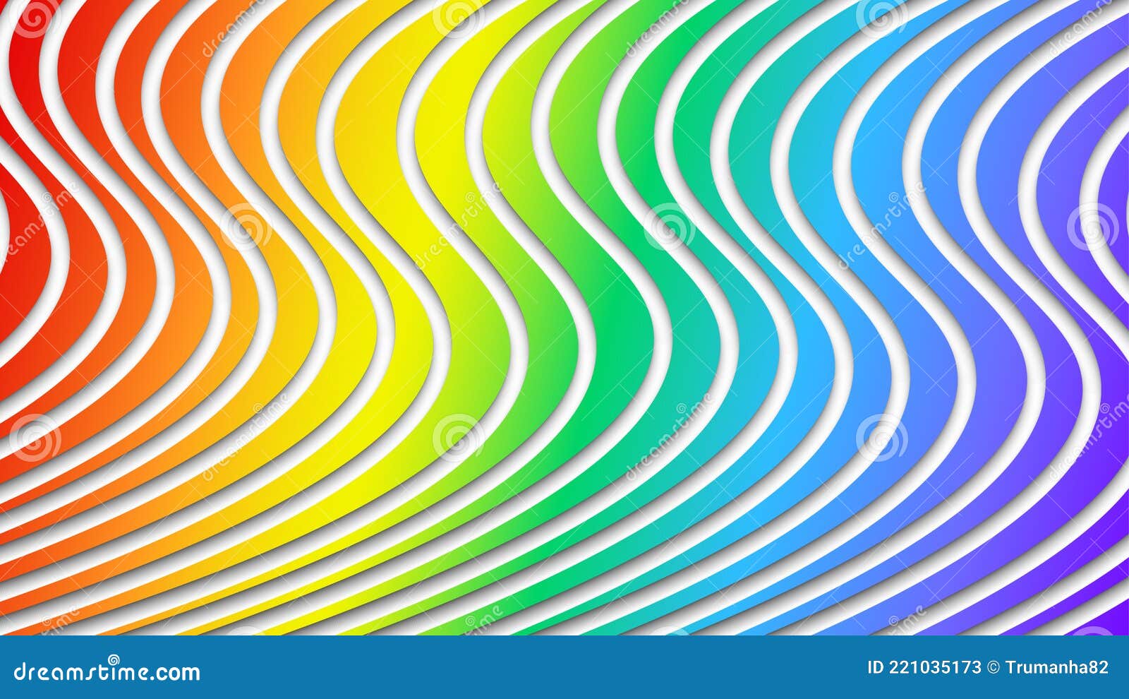 Vector Abstract Rainbow Colored Gradient Curving Stripes Texture ...