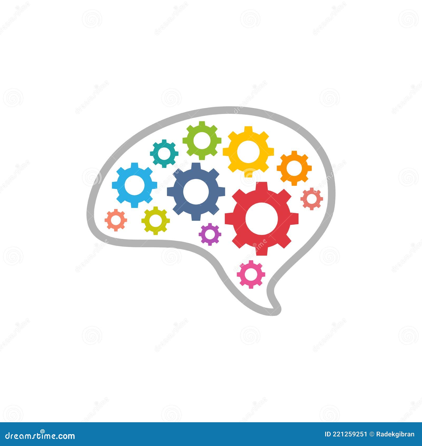 Brain, Gear, Logo, Mind, Gears, Logo Concept of Brain with Gears Icon ...