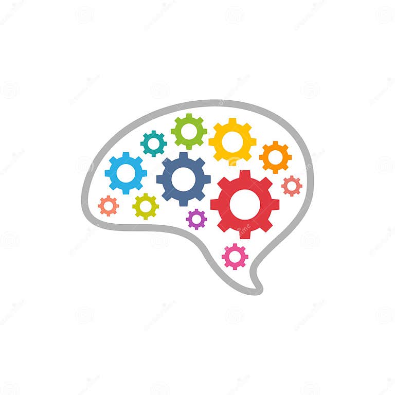 Brain, Gear, Logo, Mind, Gears, Logo Concept of Brain with Gears Icon ...
