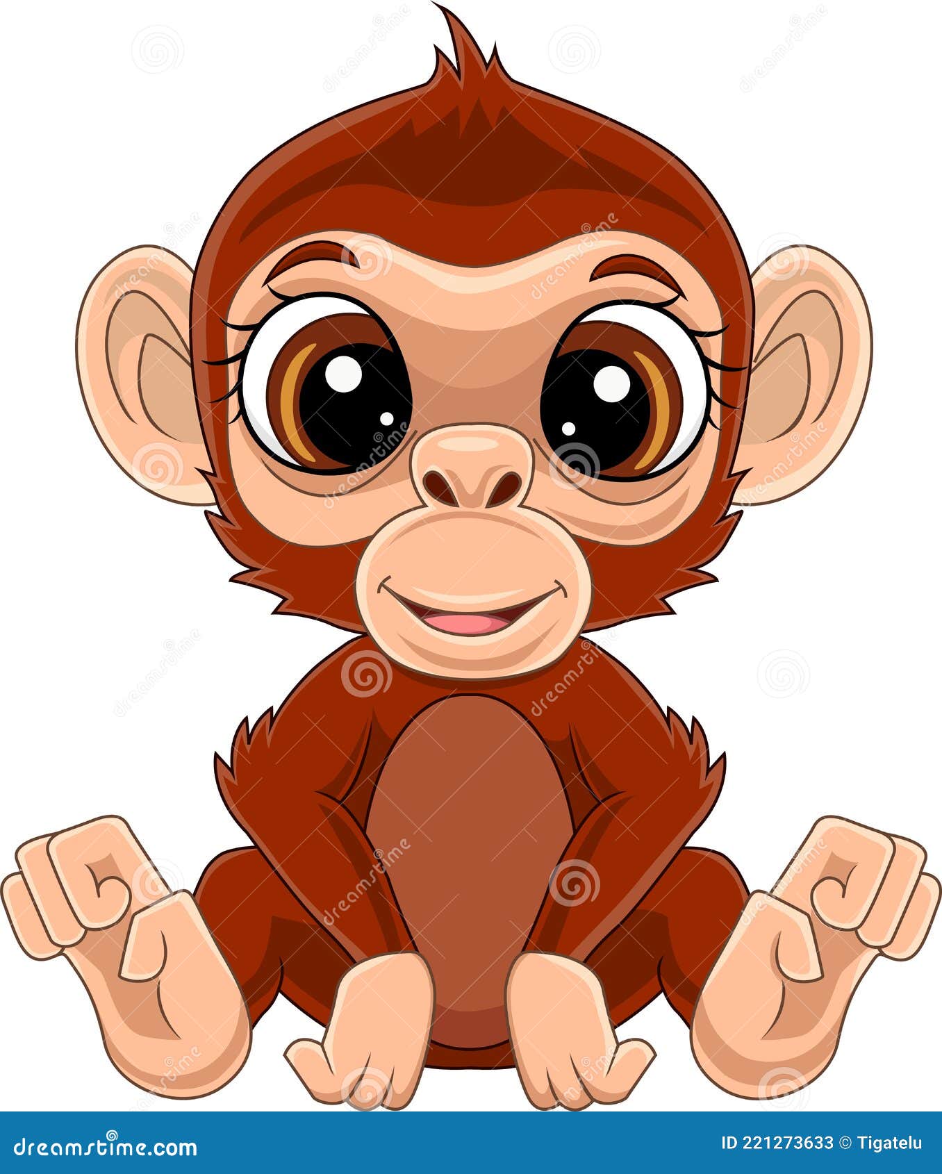 Monkey Sitting At Full Height With His Paws Folded On His Hind Legs ...