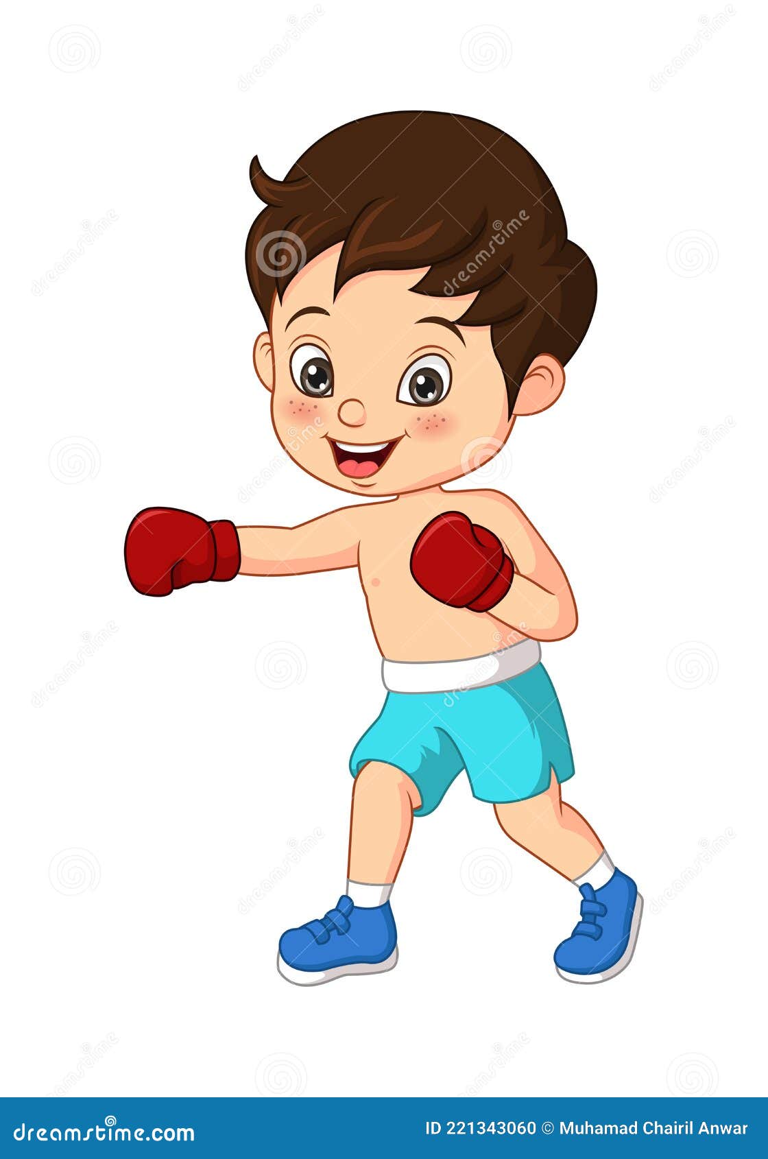 Cartoon Cute Little Boy Boxing Stock Vector - Illustration of character ...
