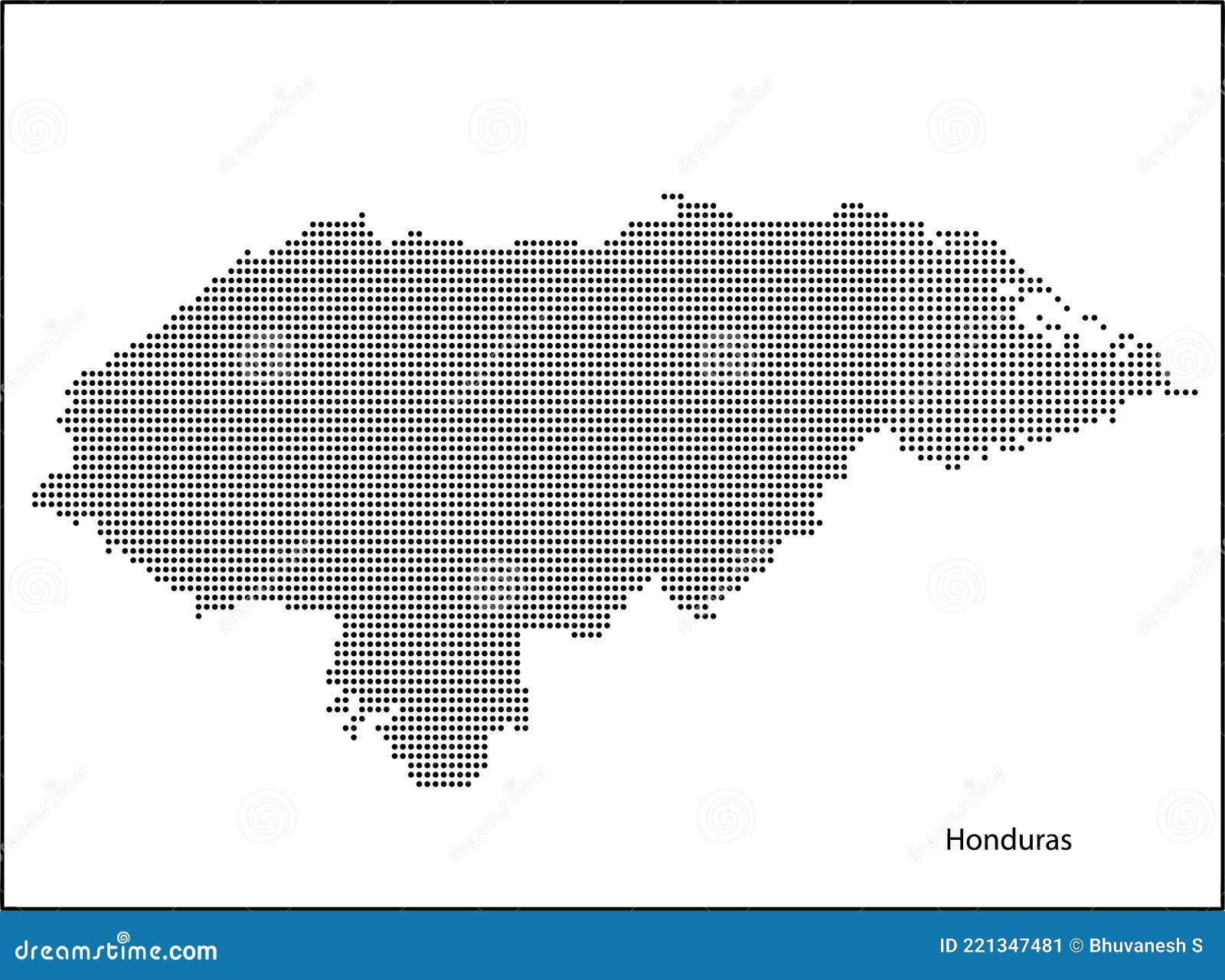 Dot Halftone Honduras Map Cartoon Vector | CartoonDealer.com #119381801