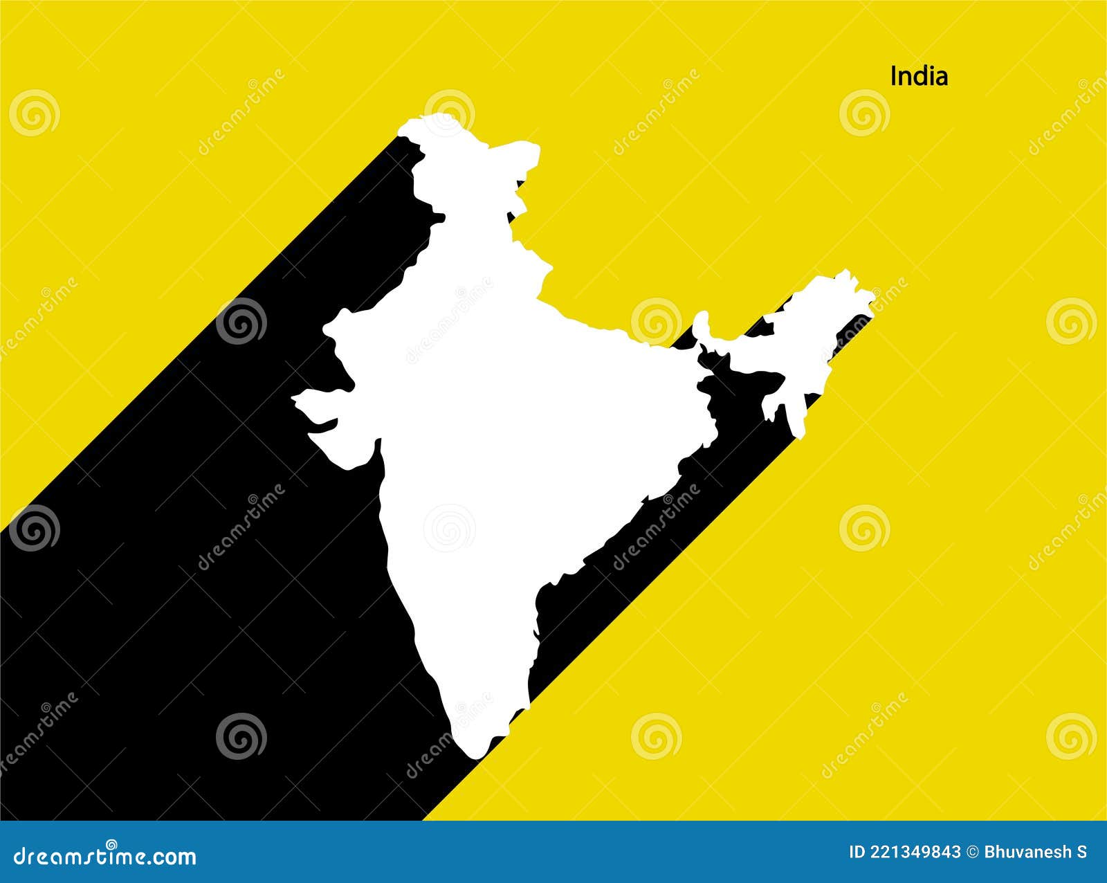India Map on Retro Poster with Long Shadow. Stock Vector - Illustration ...