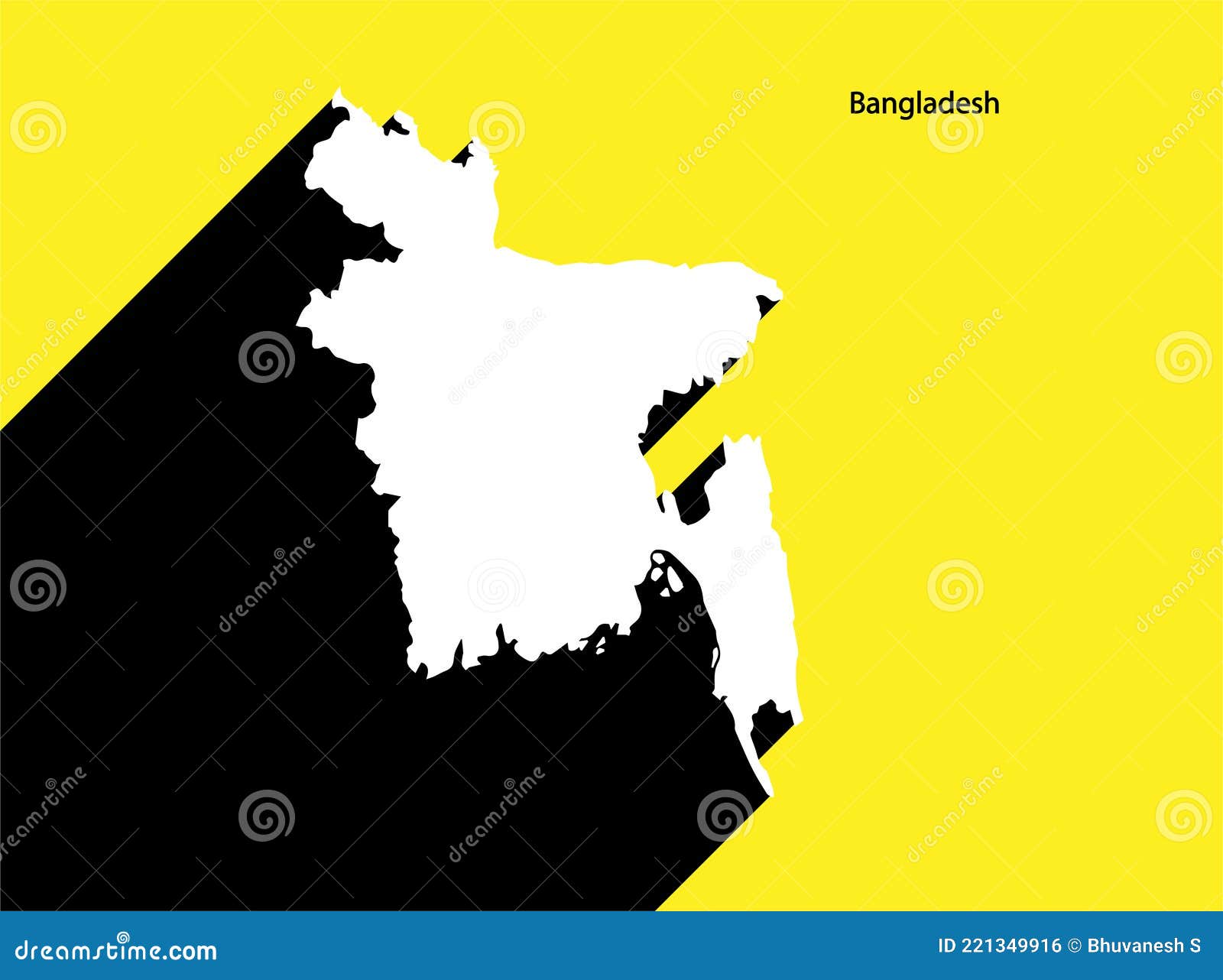 Bangladesh Map on Retro Poster with Long Shadow. Stock Vector ...