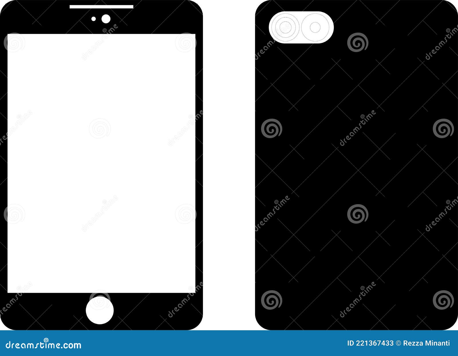 Vector of a Cell Phone Front View and Back View Stock Vector ...