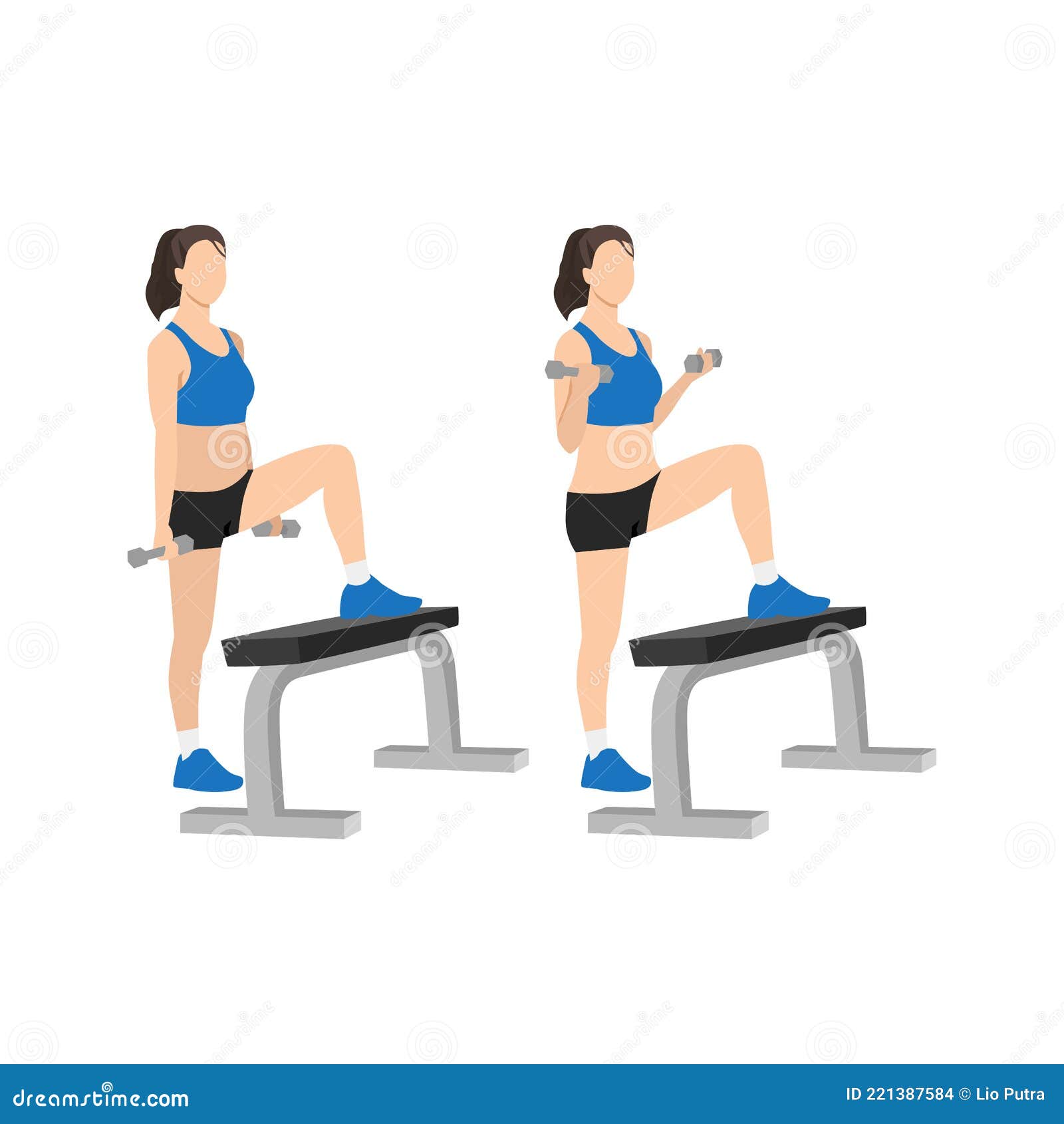 Dumbbell Split Squat Exercise Strength Workout Vector Illustration ...