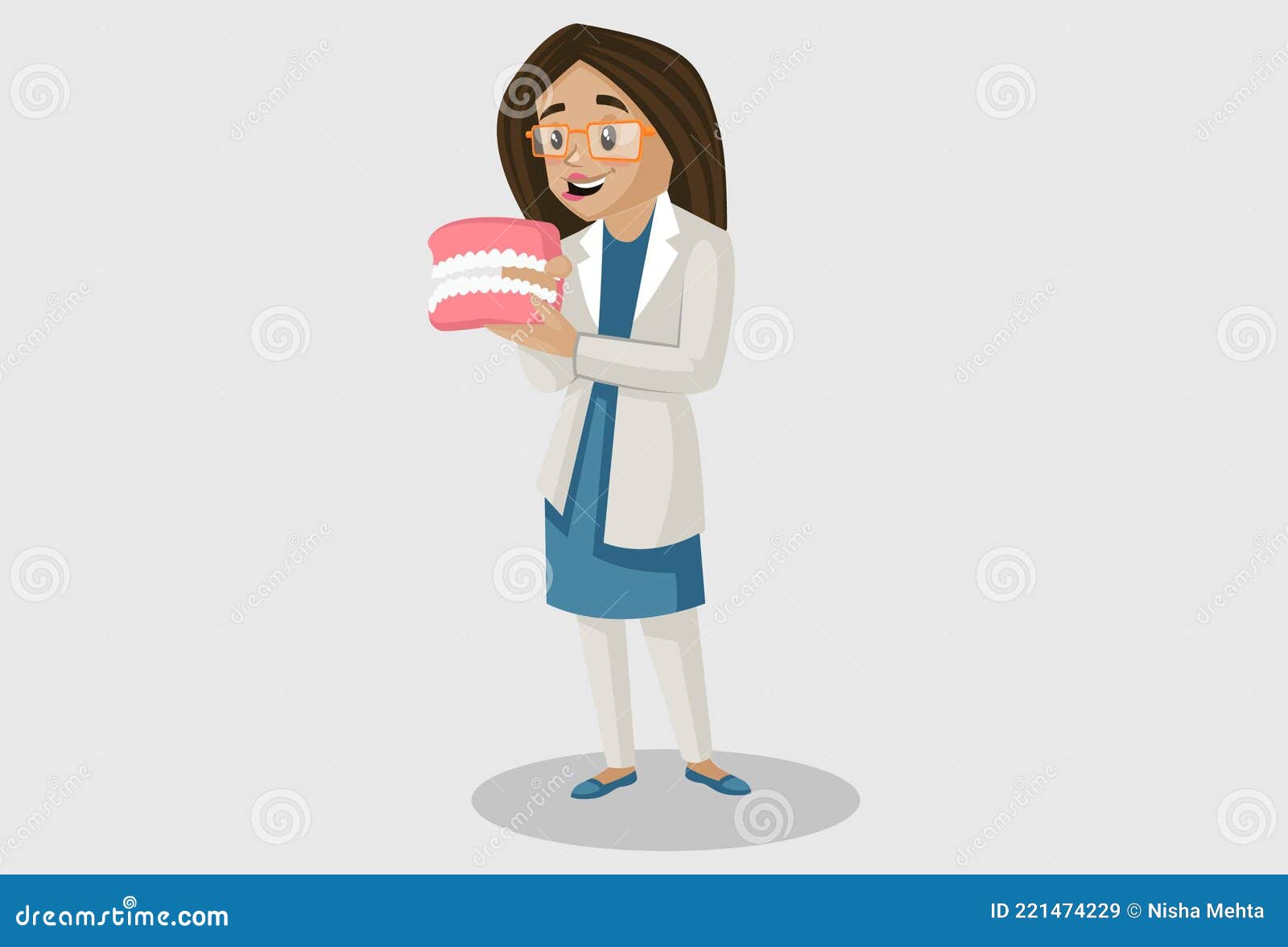 Female Dentist Vector Cartoon Illustration Stock Vector - Illustration ...