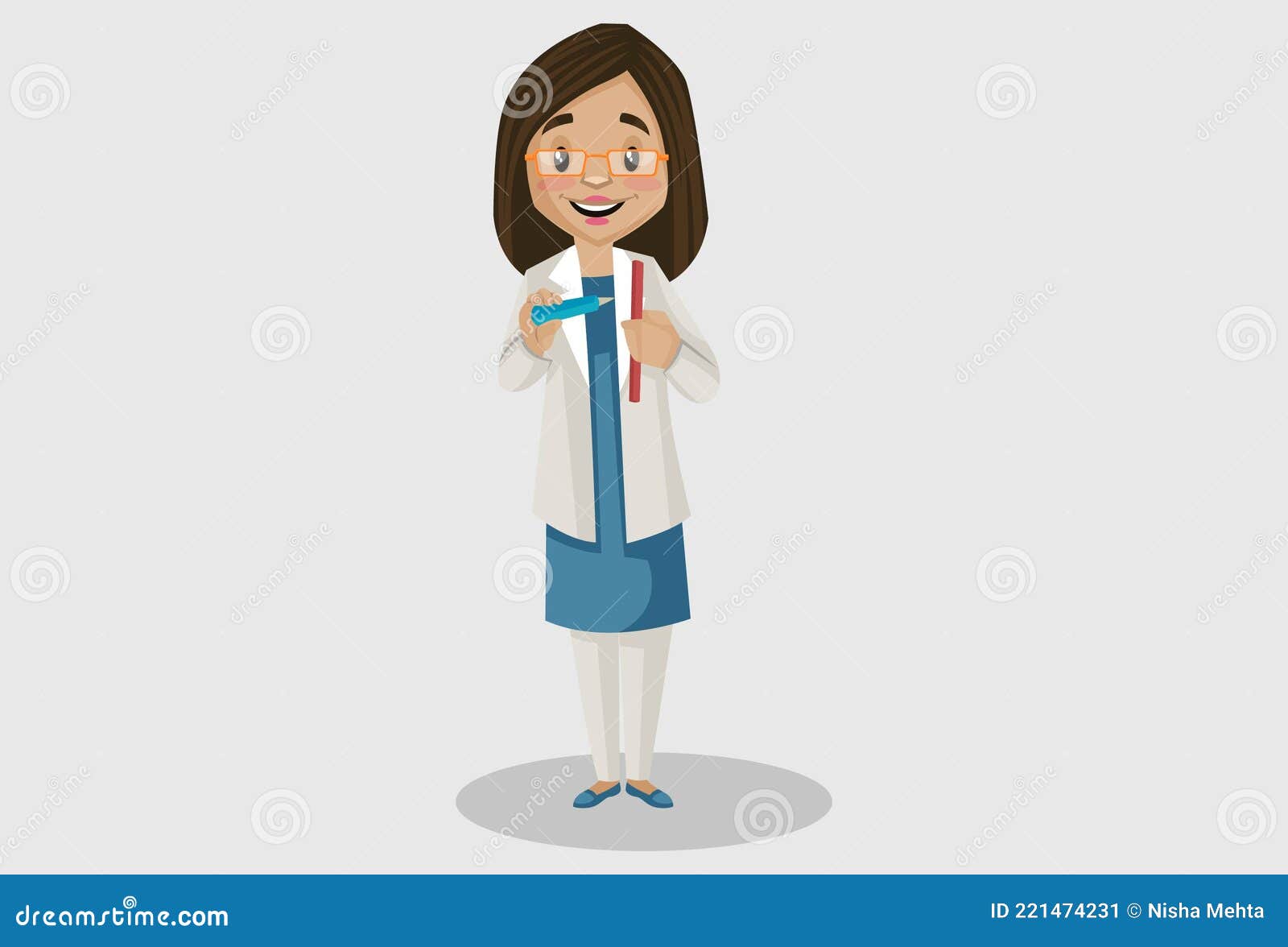 Female Dentist Vector Cartoon Illustration Stock Vector - Illustration ...