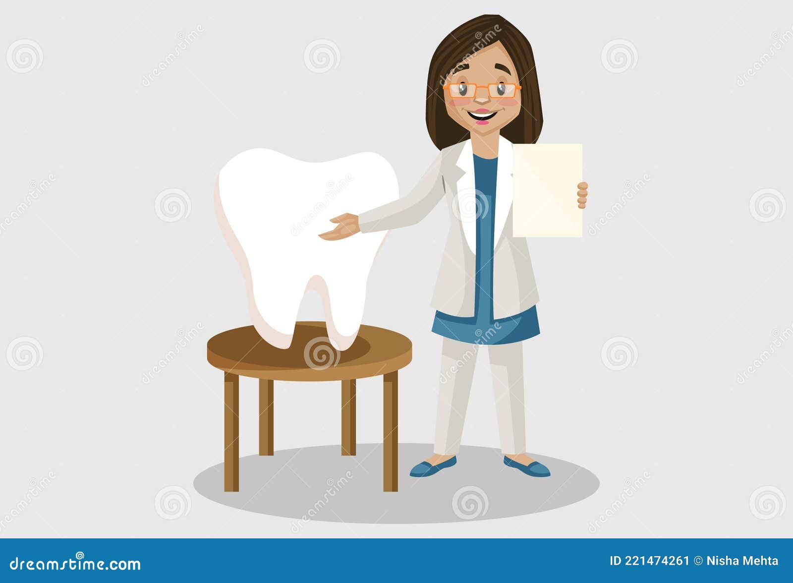 Female Dentist Vector Cartoon Illustration Stock Vector - Illustration ...