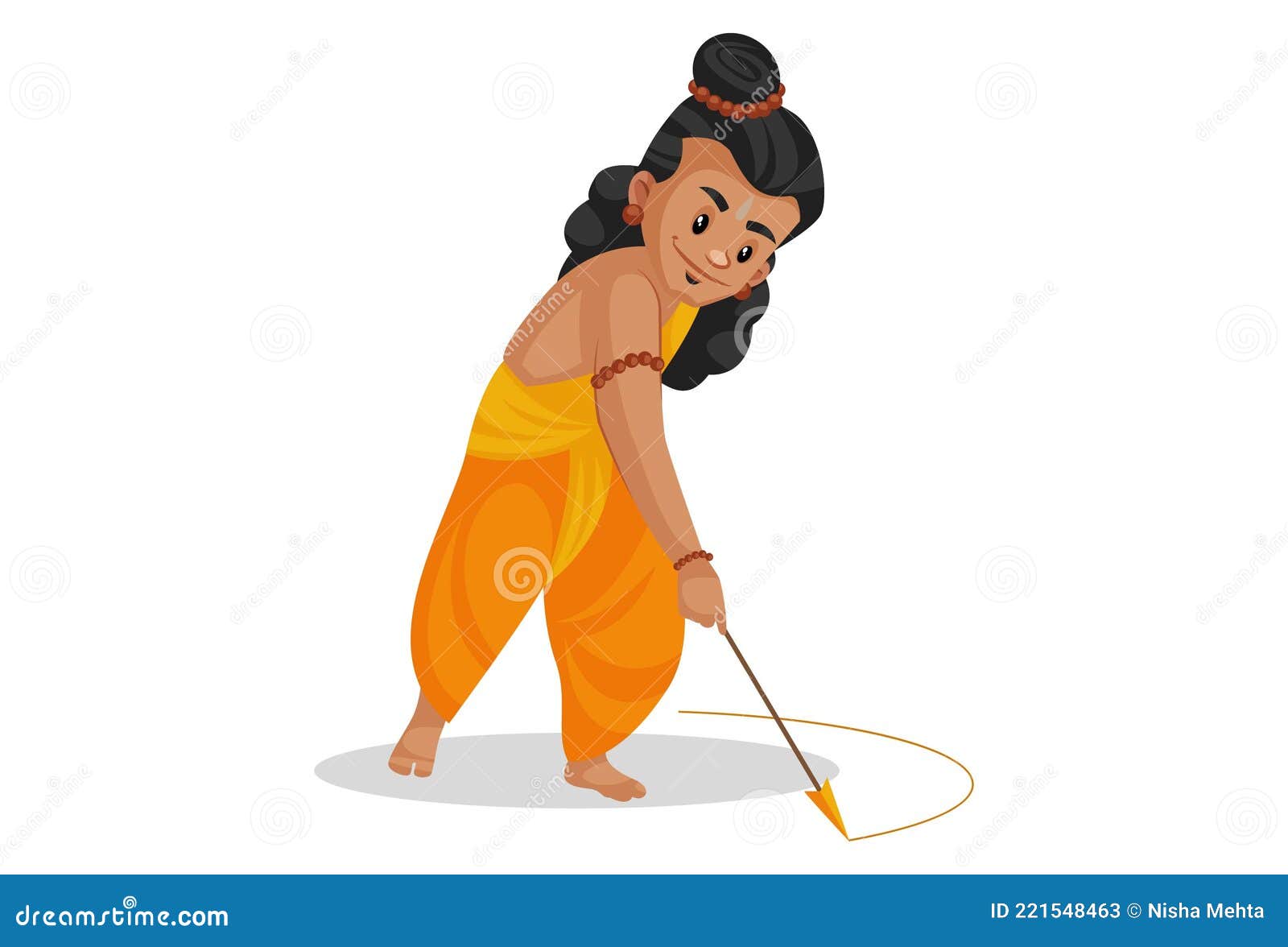 Lakshman Cartoon Character stock vector. Illustration of cheerful ...