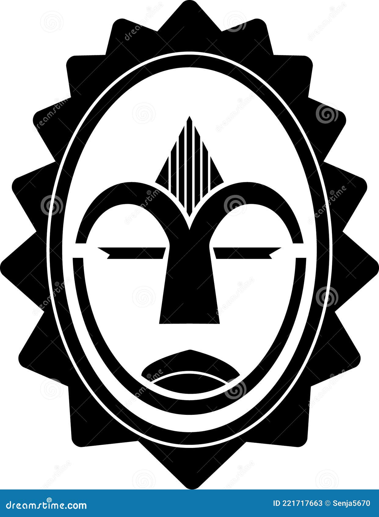 The african sun mask stock vector. Illustration of diagram - 221717663