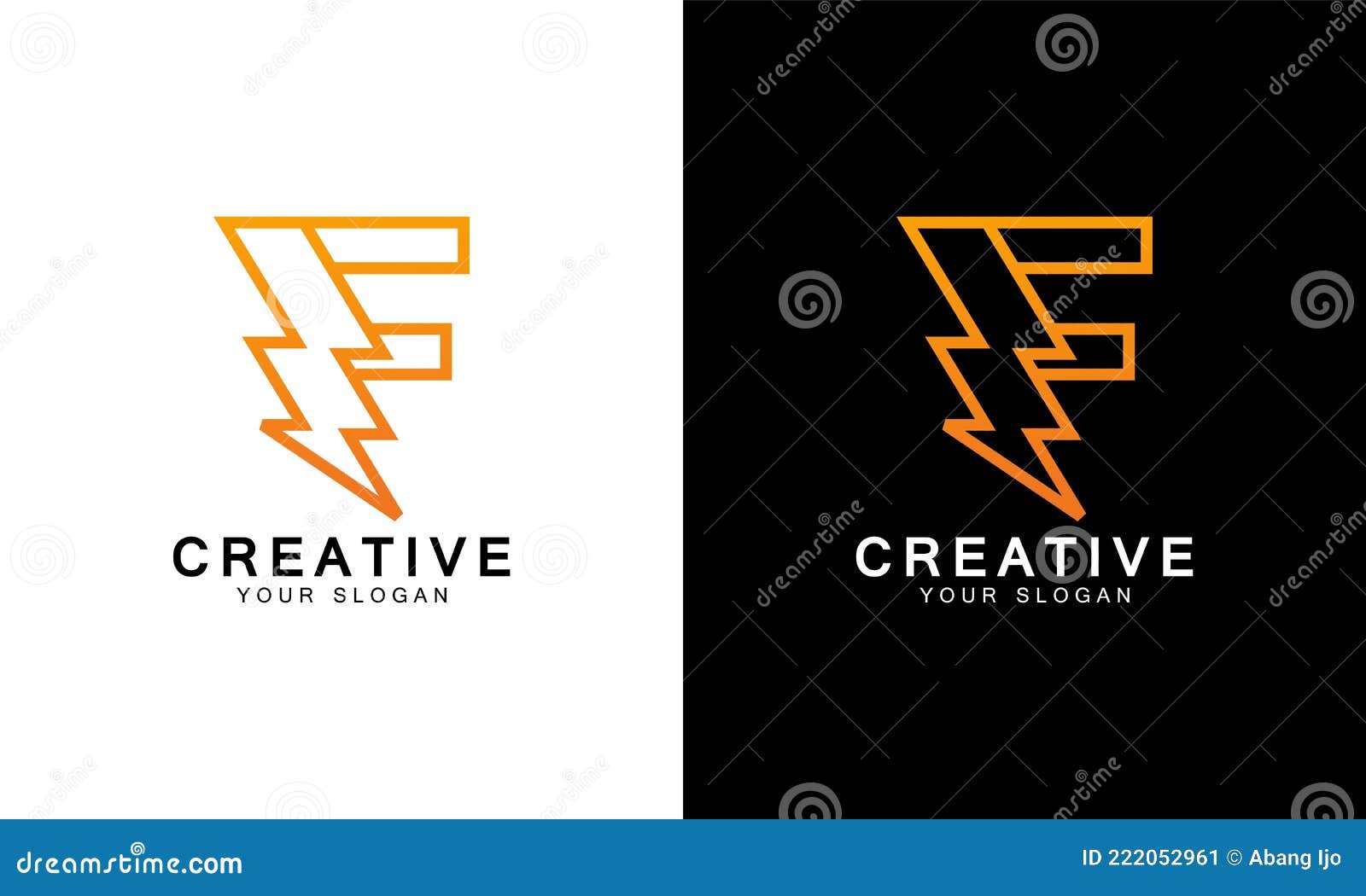 Abstract Initial Letter F Electric Logo, Letter F with Thunder Bolt ...