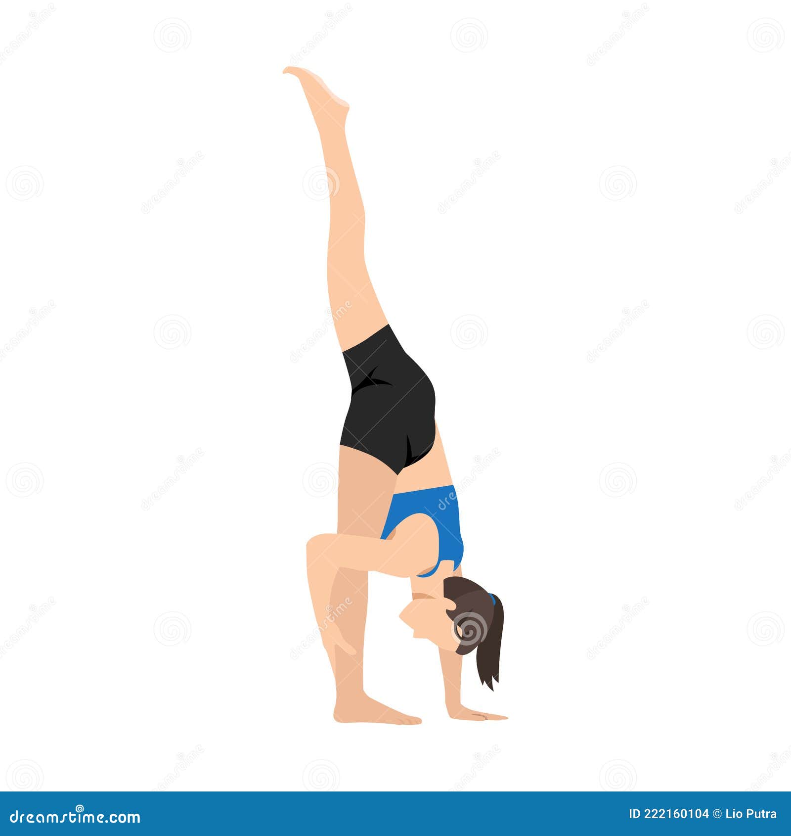 Woman Doing Yoga Pose Standing Splits Stock Vector - Illustration of ...