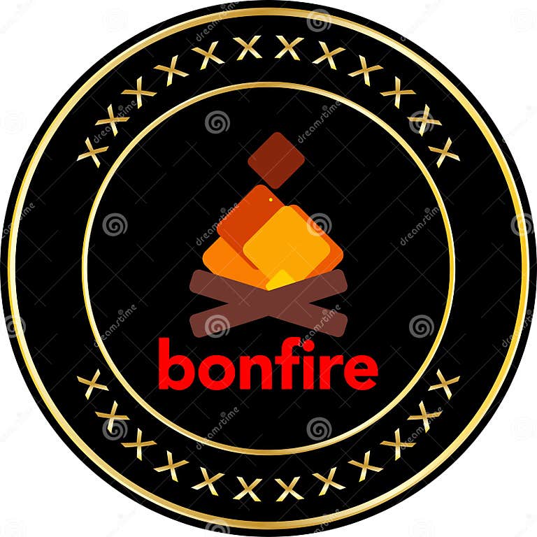 Bonfire Logo Crypto Token, Bonfire Coin, Crypto Currency with Black and ...