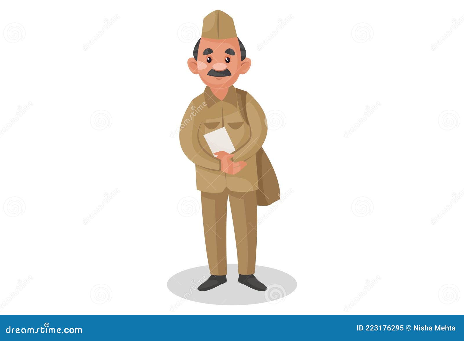 Postman Vector Cartoon Character Illustration Stock Vector ...