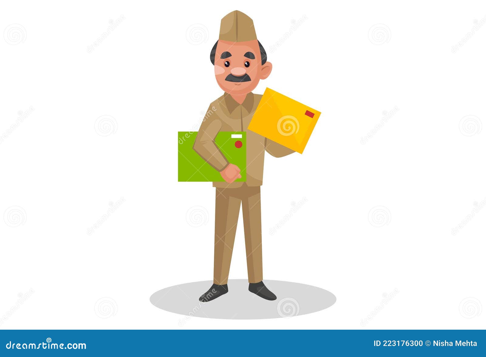 Postman Vector Cartoon Character Illustration Stock Vector ...