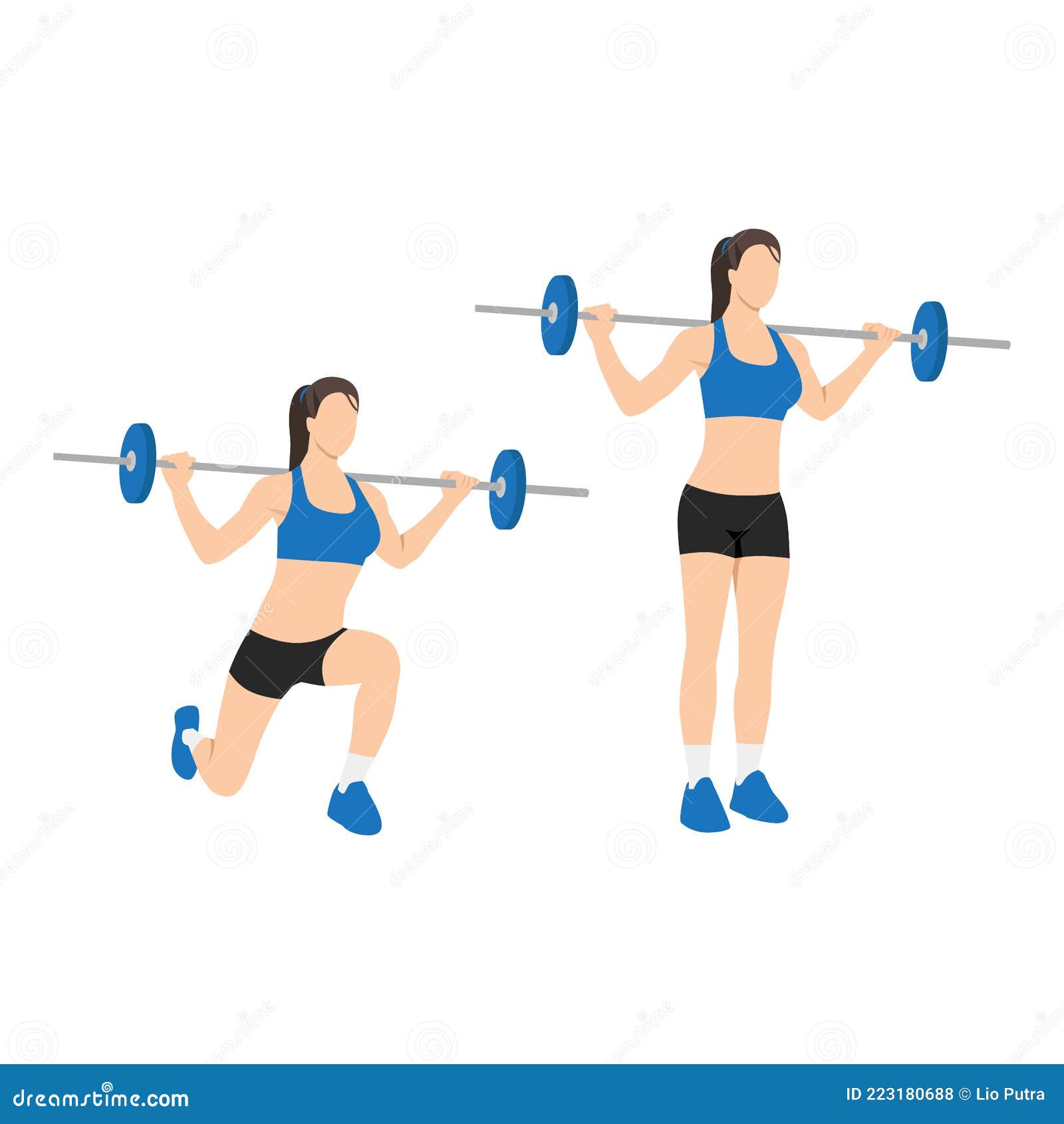 Lunges Exercise For Legs. Cartoon Vector | CartoonDealer.com #86008403 Lunges Exercise For Legs. Cartoon Vector | CartoonDealer.com #86008403
