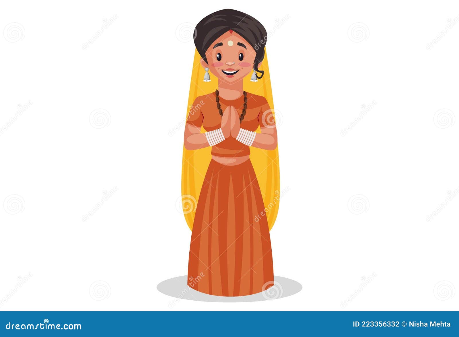 Indian Priestess Vector Cartoon Illustration Stock Vector ...