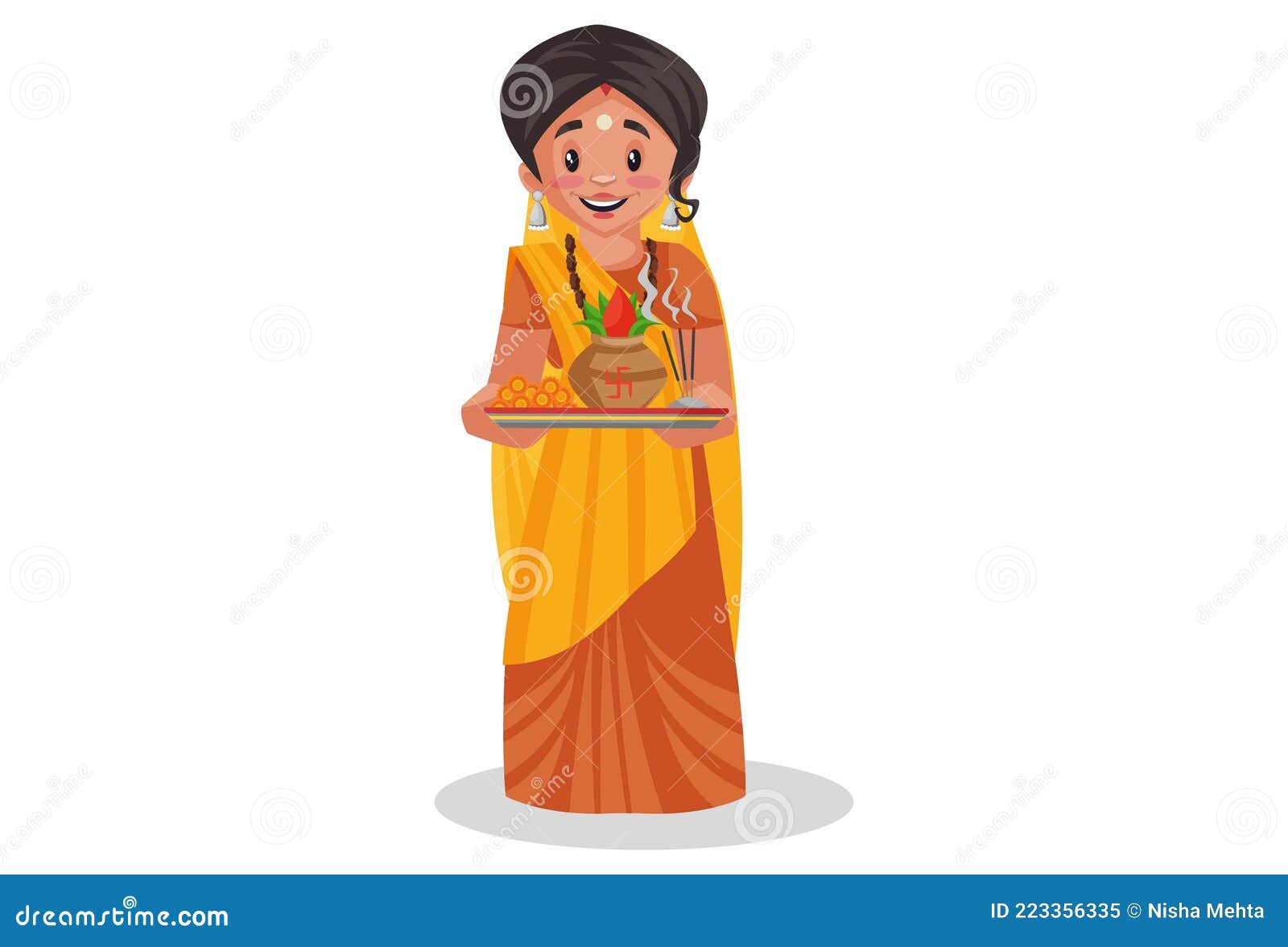 Indian Priestess Vector Cartoon Illustration Stock Vector ...