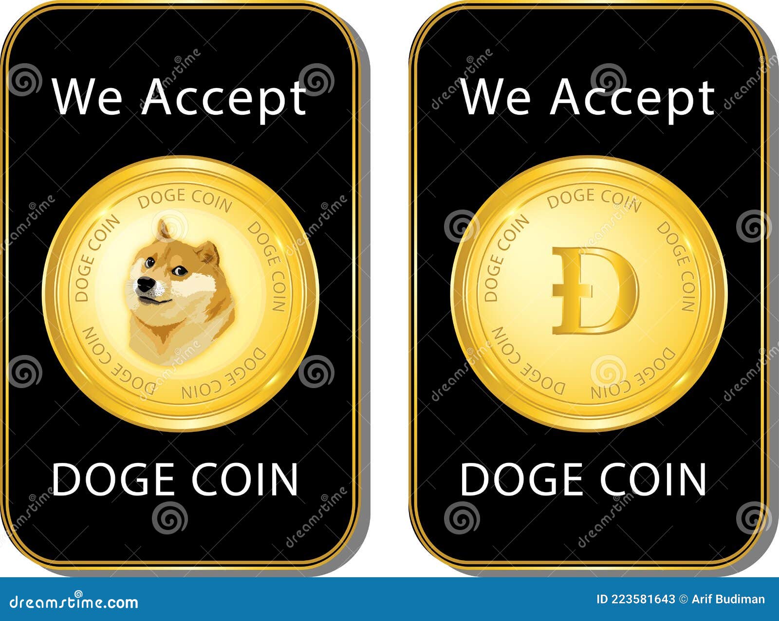 We Accepted Doge Coin Sign, Doge To The Moon, Shiba Inu SHIB, Doge Meme ...