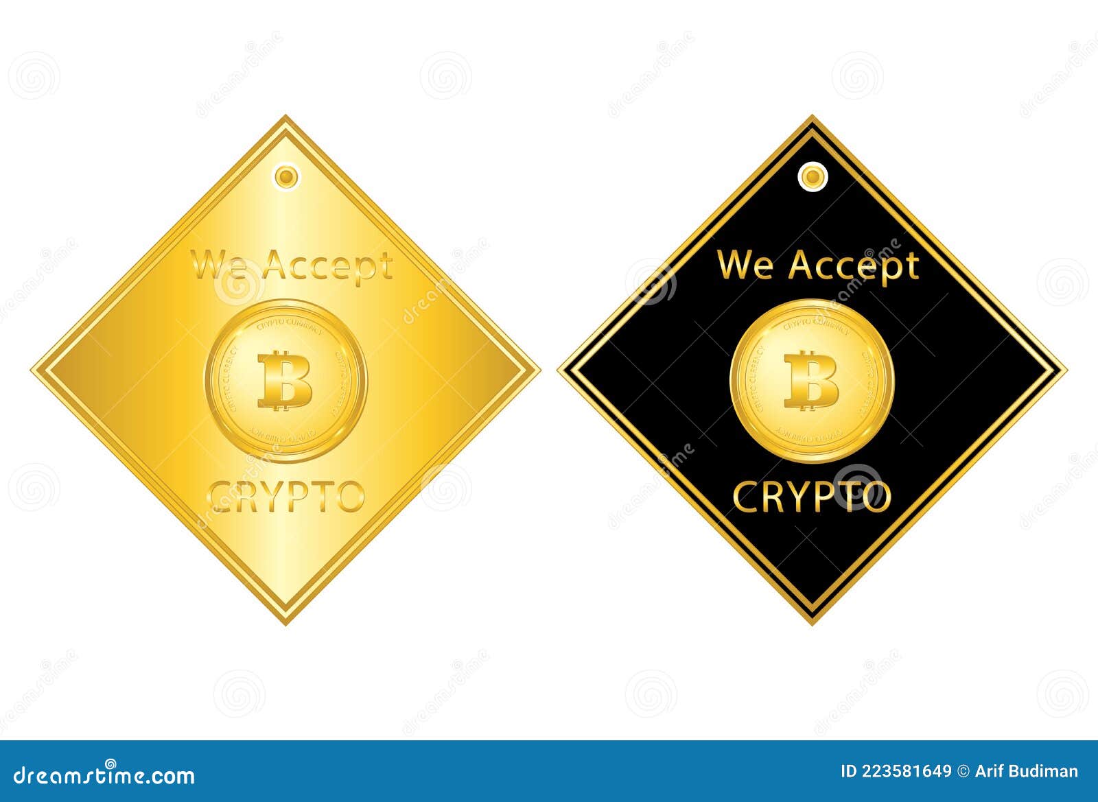 We Accept Crypto Label, Crypto Currency, Payment Illustration, Crypto ...