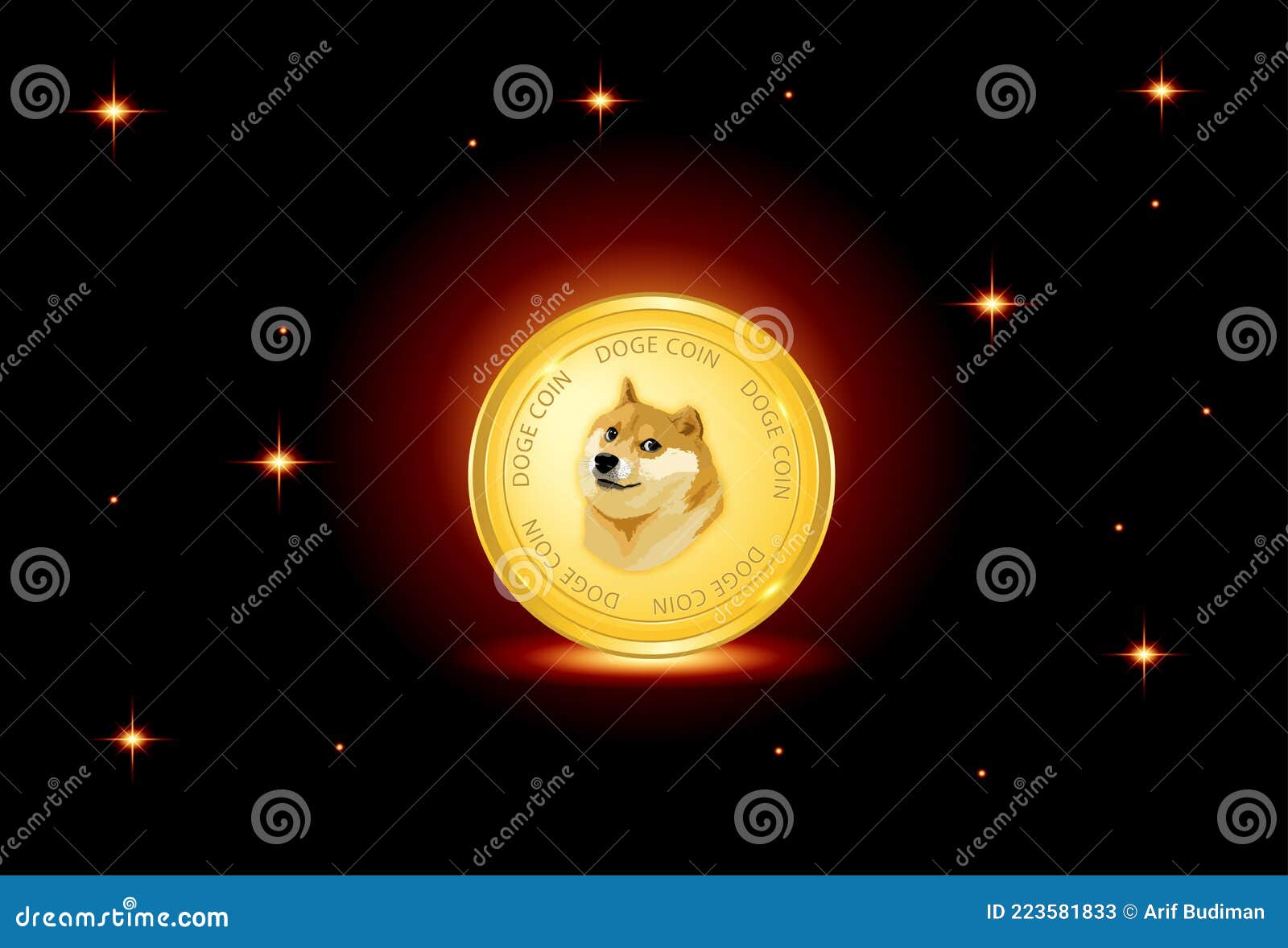 Doge Coin DOGE Cryptocurrency Isolated On White Background, Vector ...