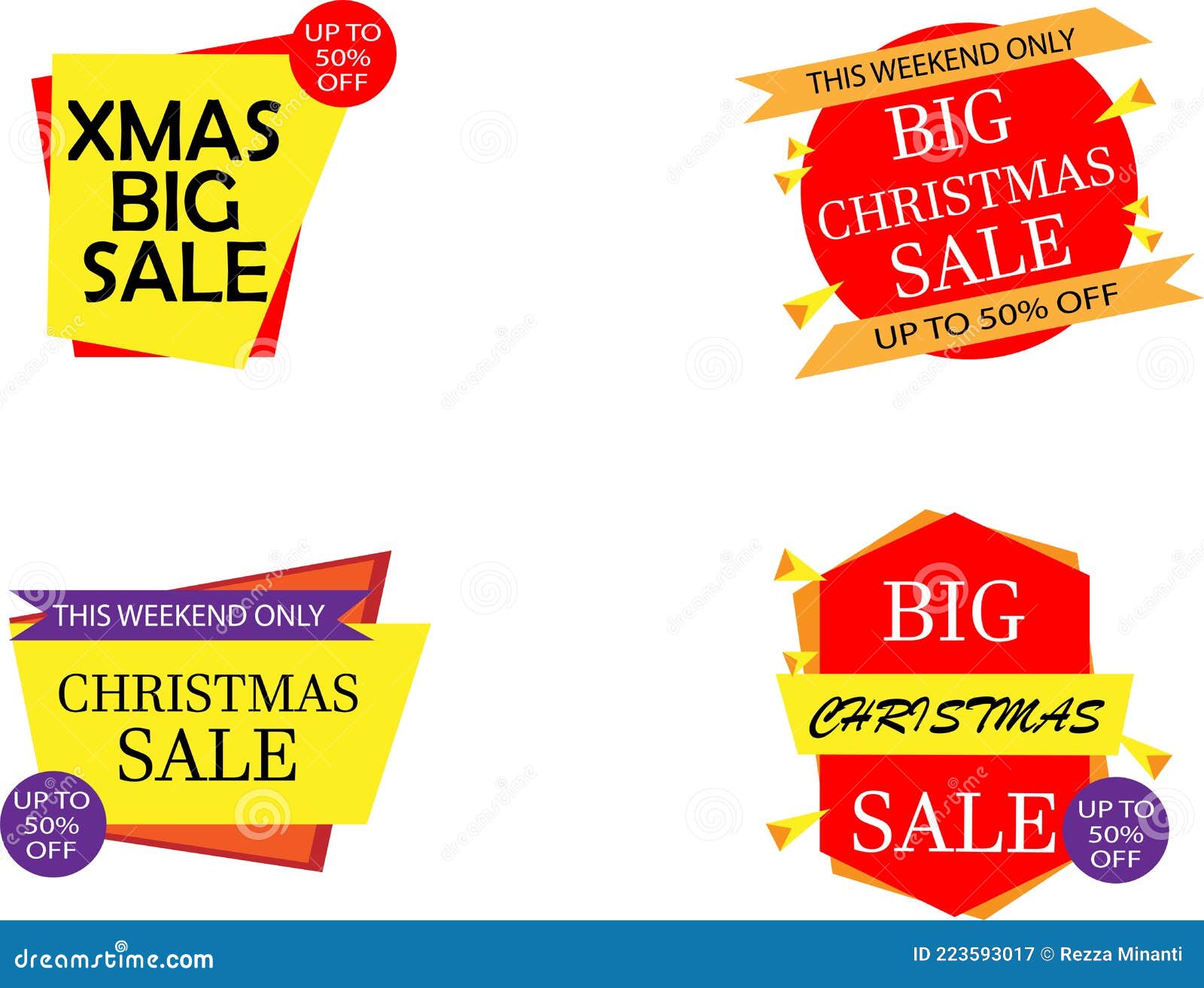 Vectors of Special Christmas Sales Promo Banners Stock Vector ...