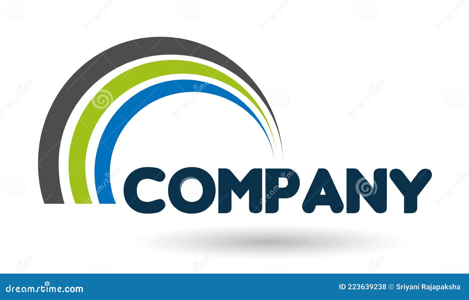 Three Line Half Circle Business Logo Icon Vector Stock Vector ...