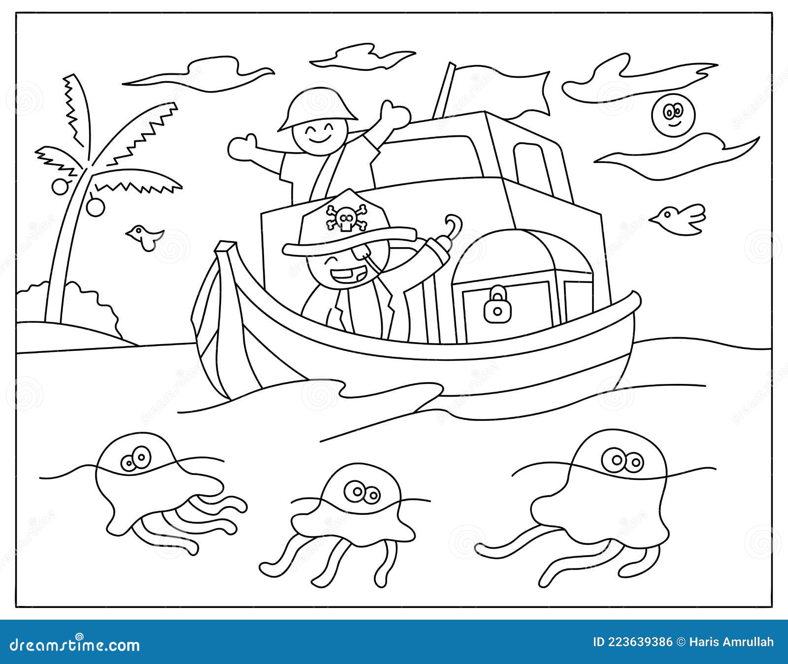Cartoon Illustration for Kids Education Coloring Book Theme Sea and ...