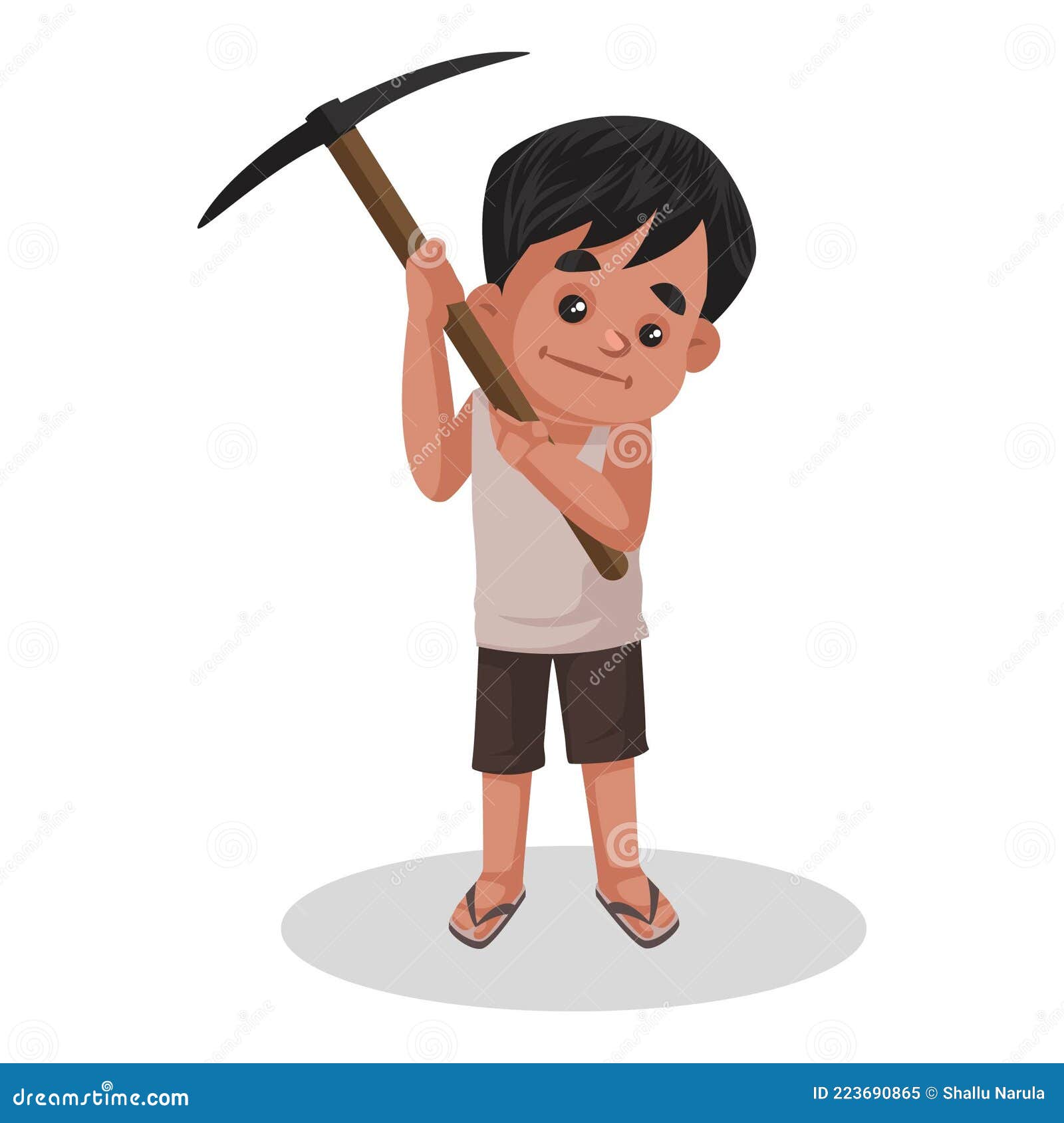 Vector Graphic Illustration of Child Labour Stock Vector - Illustration ...