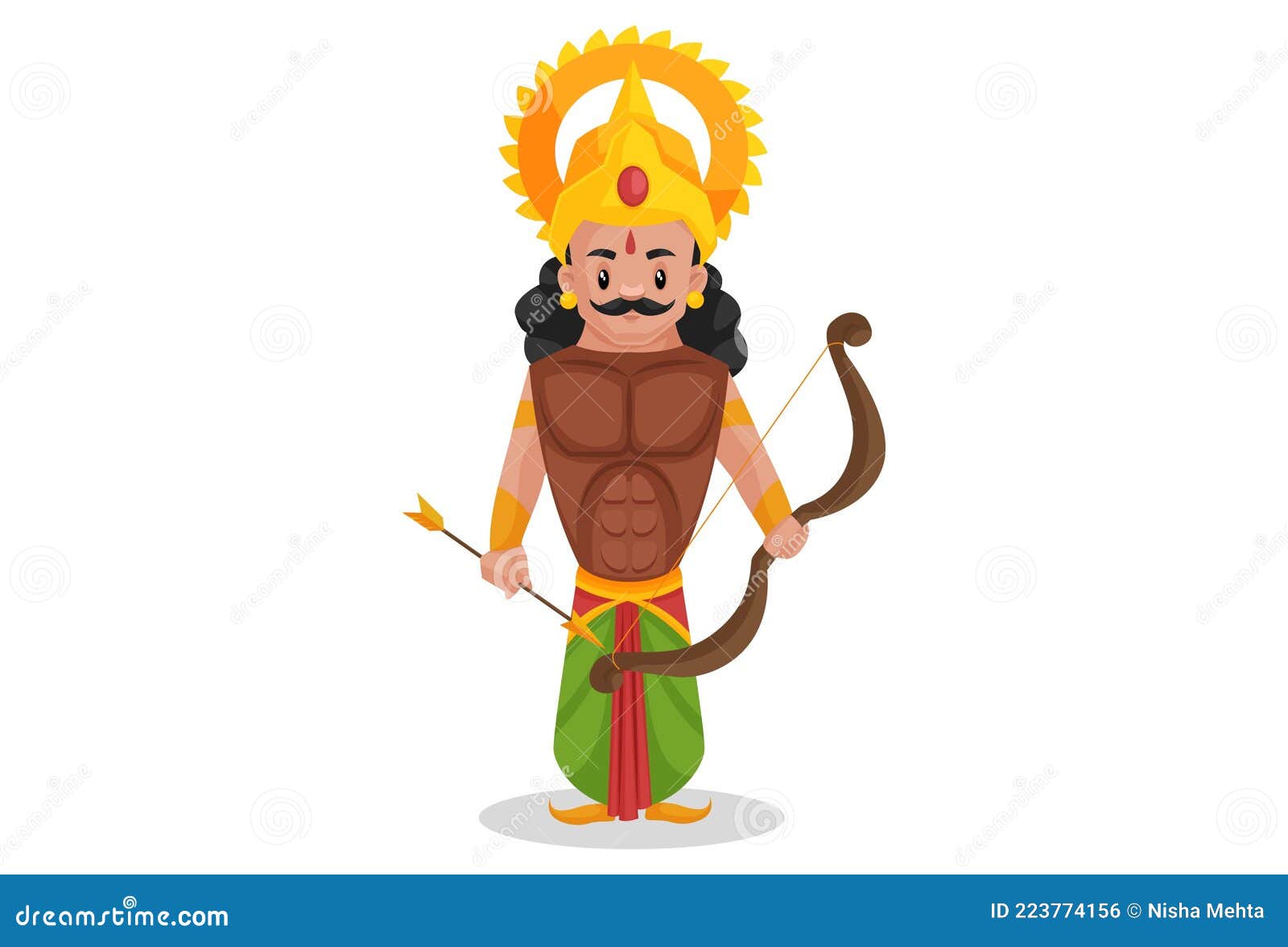 Arjuna Vector Cartoon Character Illustration Stock Vector ...