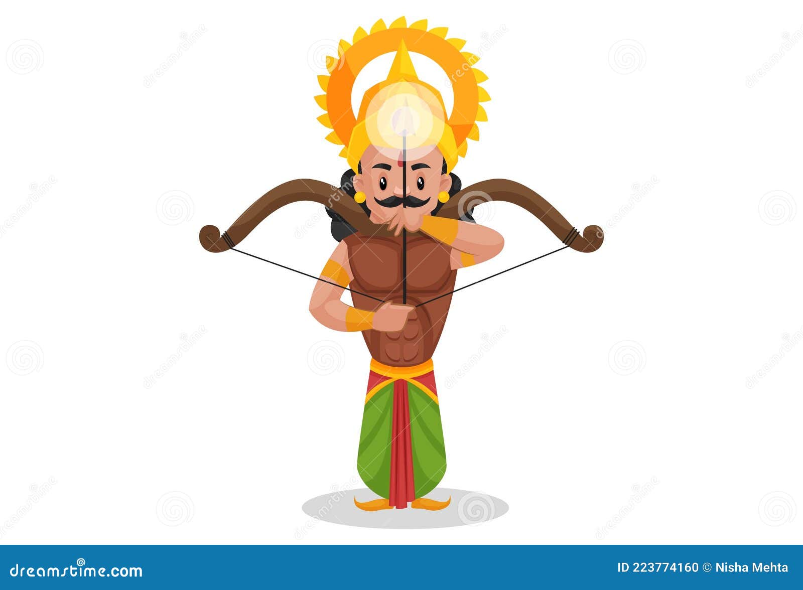 Arjuna Vector Cartoon Character Illustration Stock Vector ...