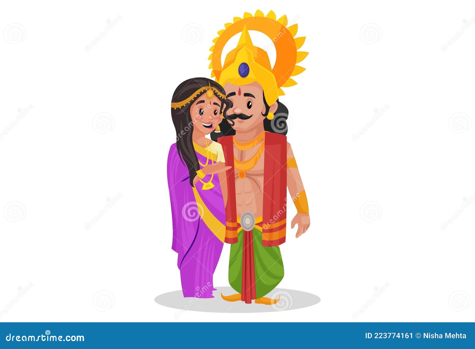 Arjuna Vector Cartoon Character Illustration Stock Vector ...