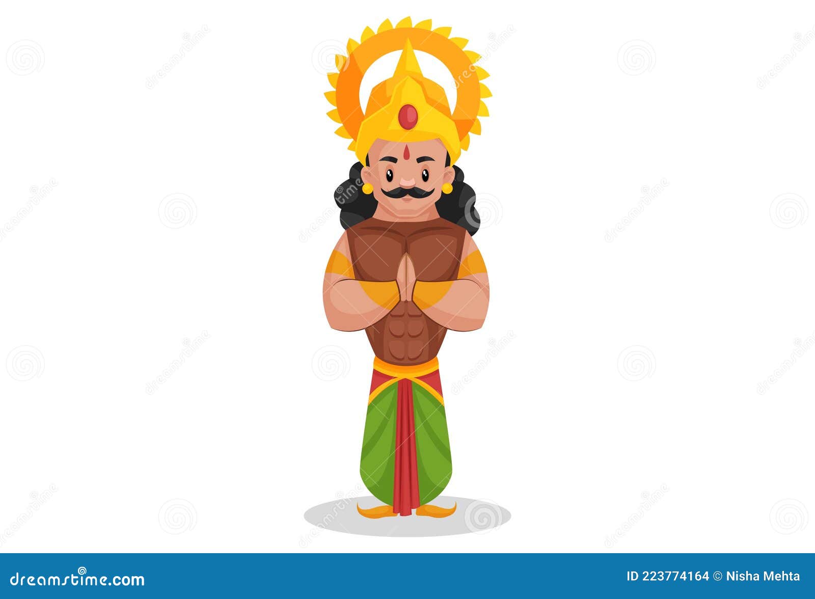 Arjuna Vector Cartoon Character Illustration Stock Vector ...