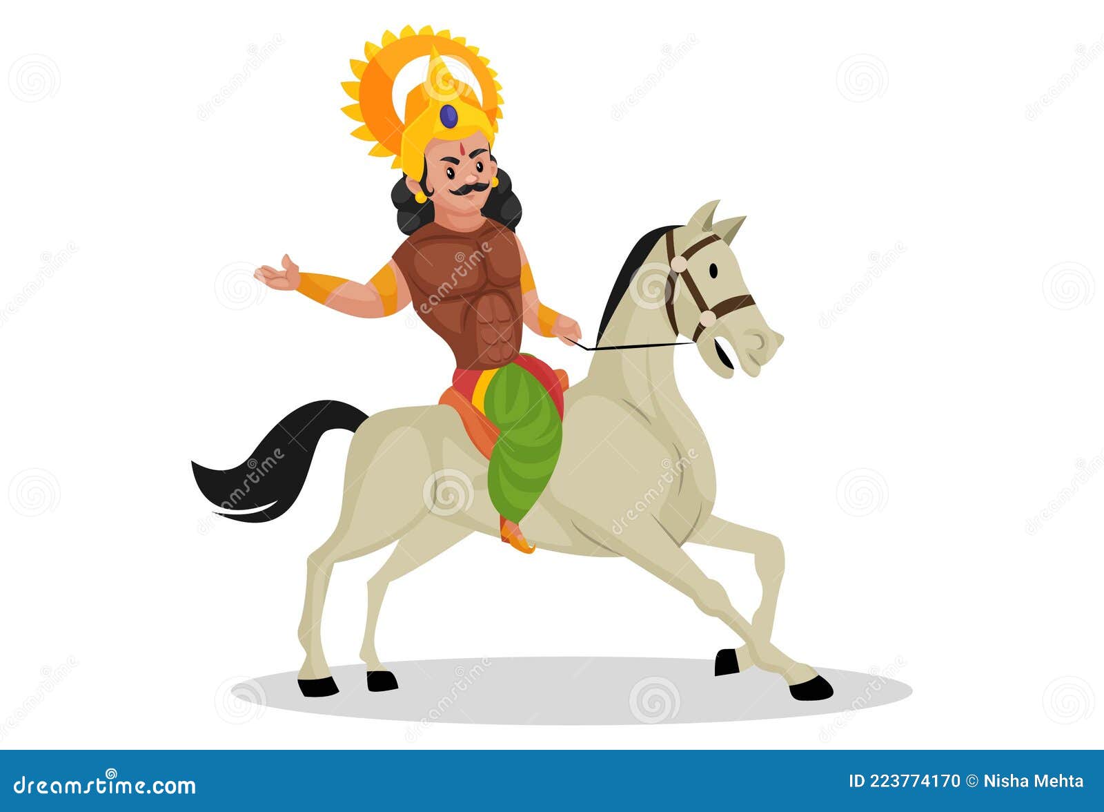 Arjuna Vector Cartoon Character Illustration Stock Vector ...