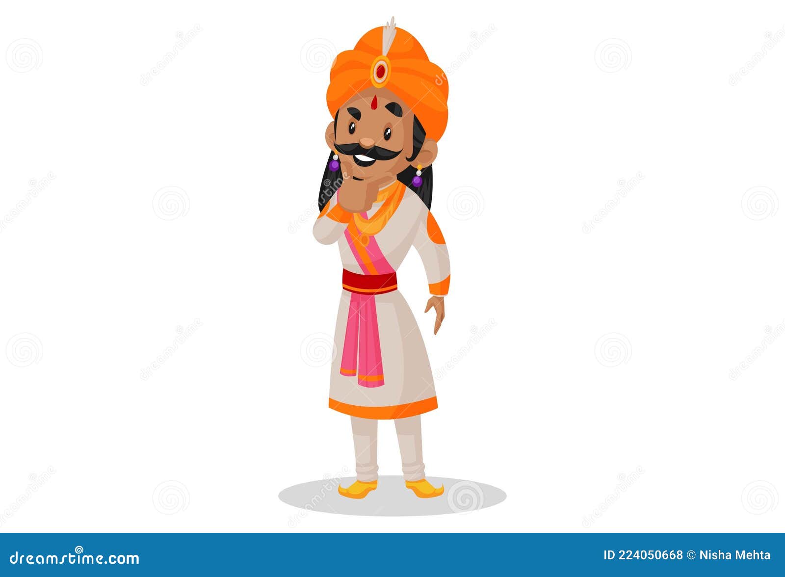 Samrat Ashok Vector Cartoon Illustration Stock Vector - Illustration of ...