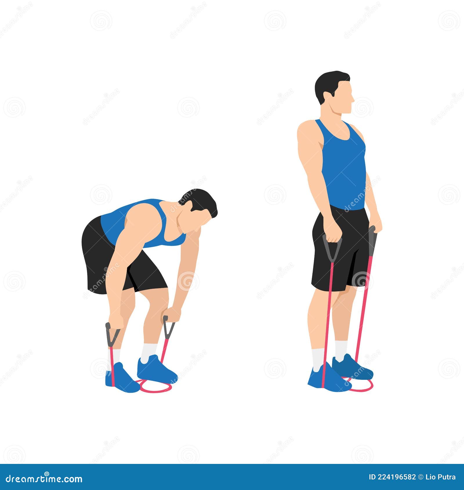 Man Doing Resistance Band Plantar Flexion Or Ankle Pumps Stock ...
