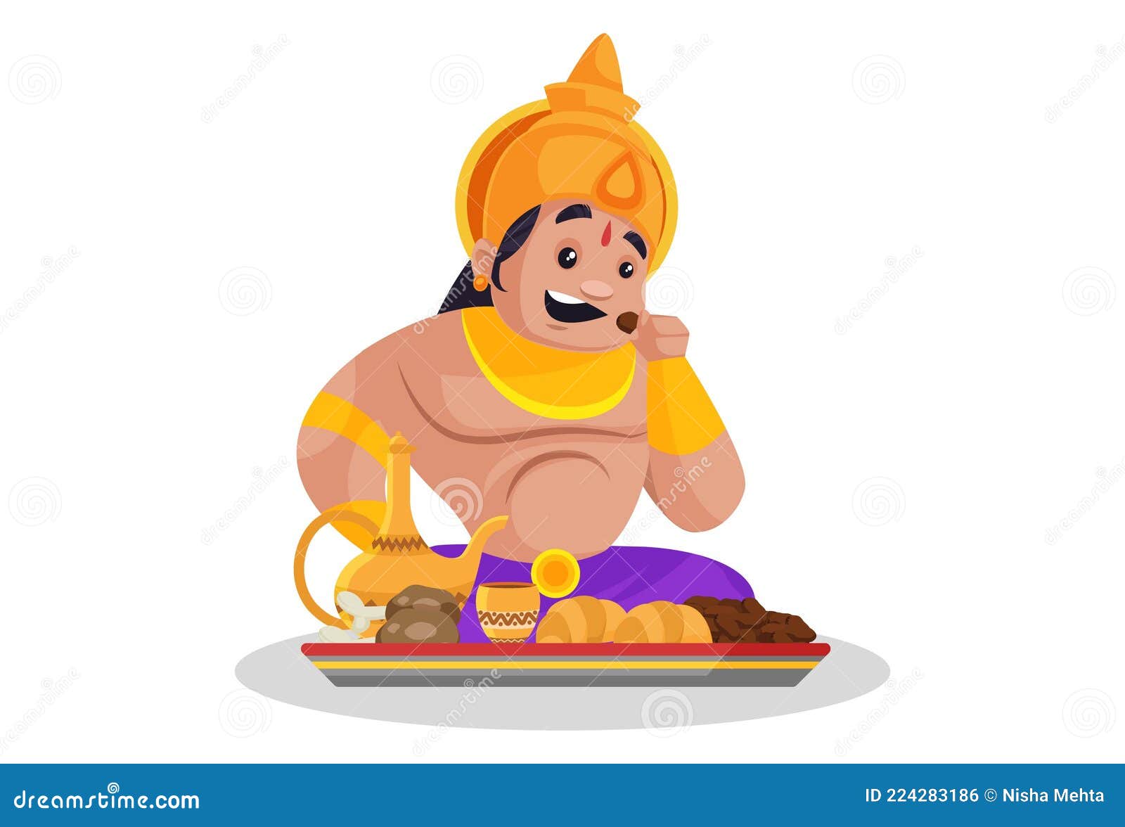 Bhima Vector Cartoon Illustration Stock Vector - Illustration of epic ...