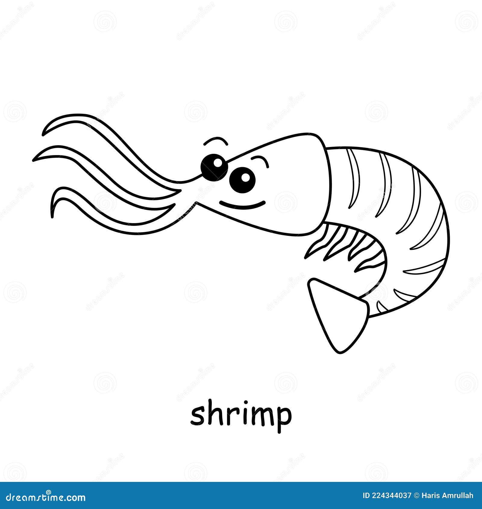 Children Coloring on the Theme of Animal Vector, Shrimp Stock Vector ...