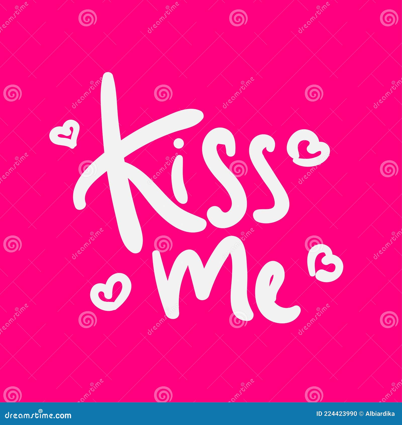 Kiss Me Love Valentine Quote Text Typography Design Vector Illustration ...