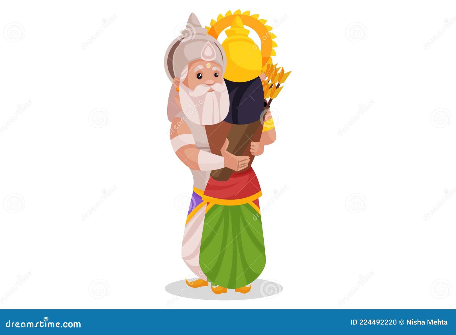 Bhishma Pitamaha Vector Cartoon Illustration | CartoonDealer.com #224492234