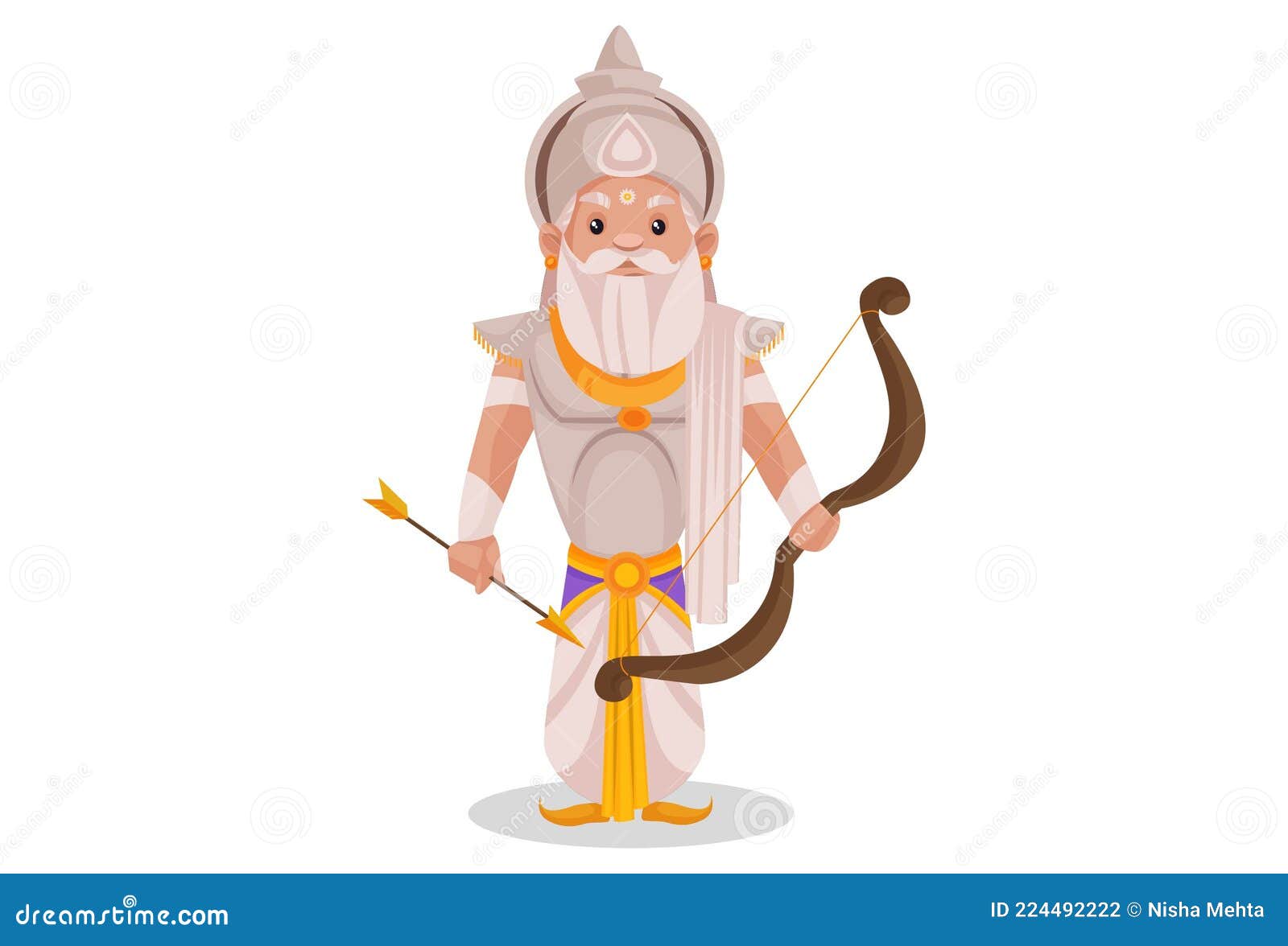 Bhishma Pitamaha Vector Cartoon Illustration Stock Vector ...