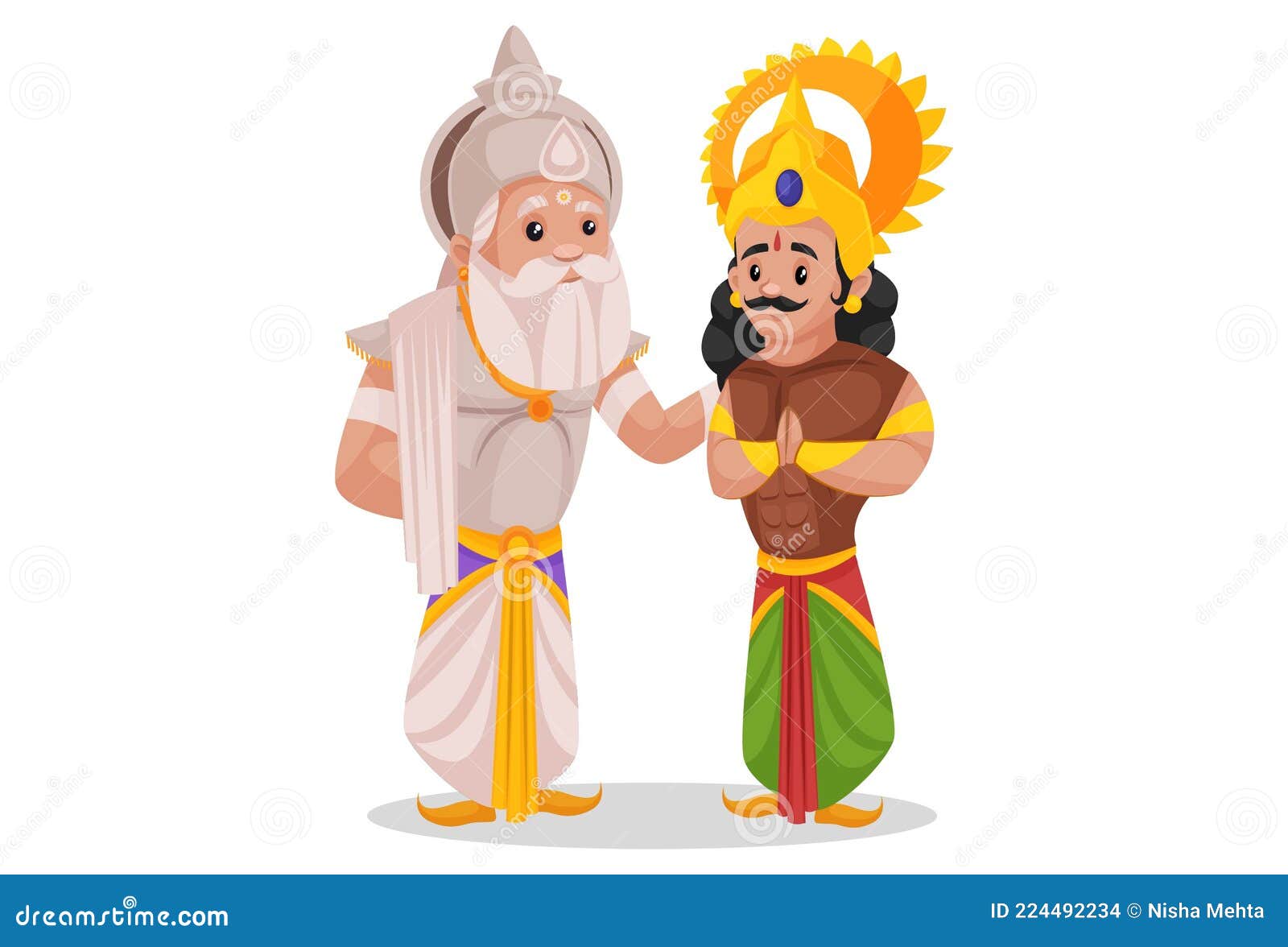Bhishma Pitamaha Vector Cartoon Illustration Stock Vector ...